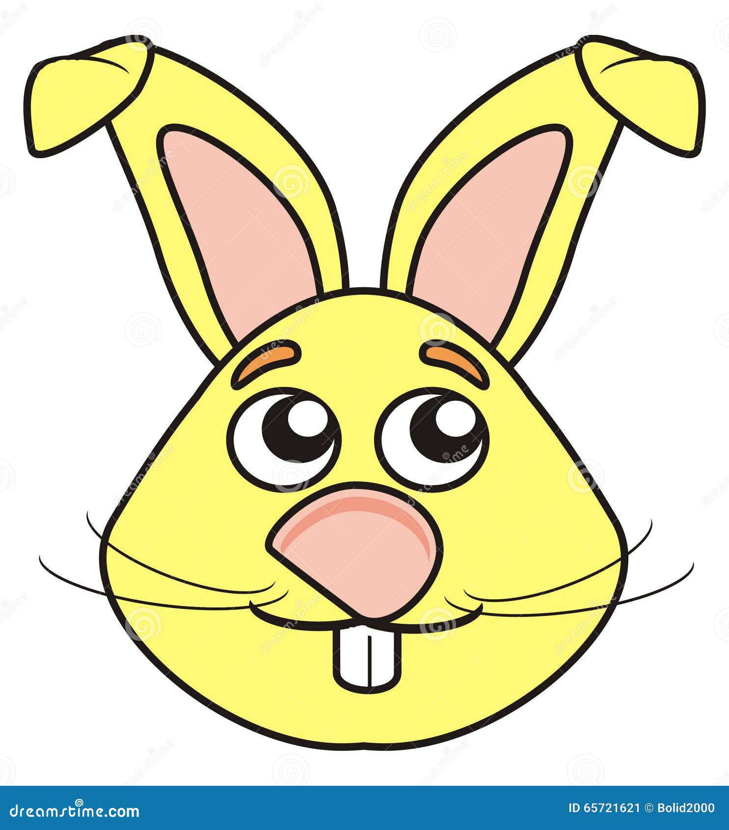 Face yellow rabbit stock illustration. Illustration of background ...
