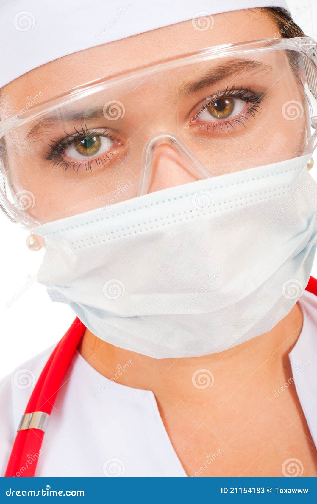 Face of a Young Doctor in a Protective Mask Stock Image - Image of mask ...