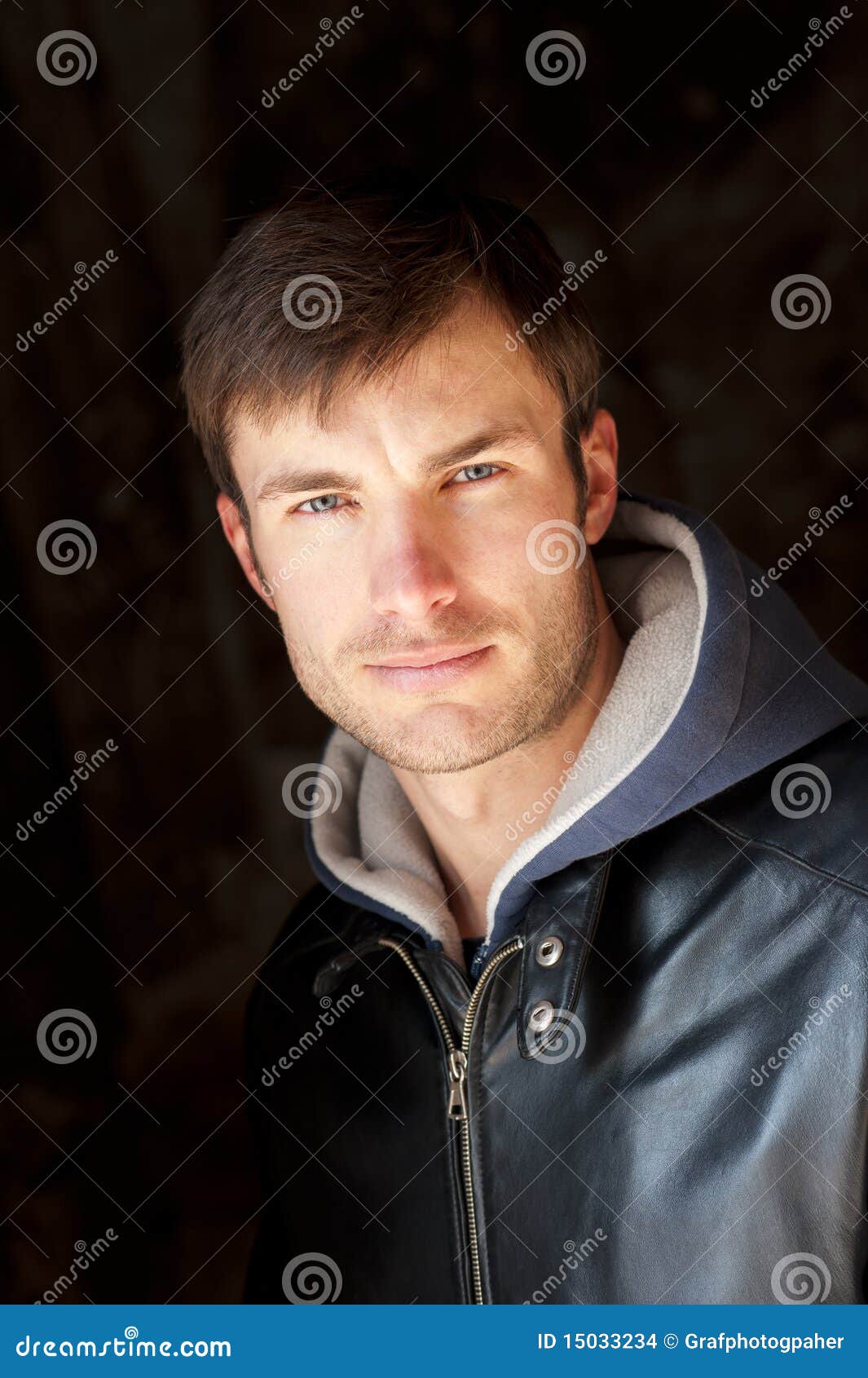 Face of young fellow stock photo. Image of person, jacket - 15033234