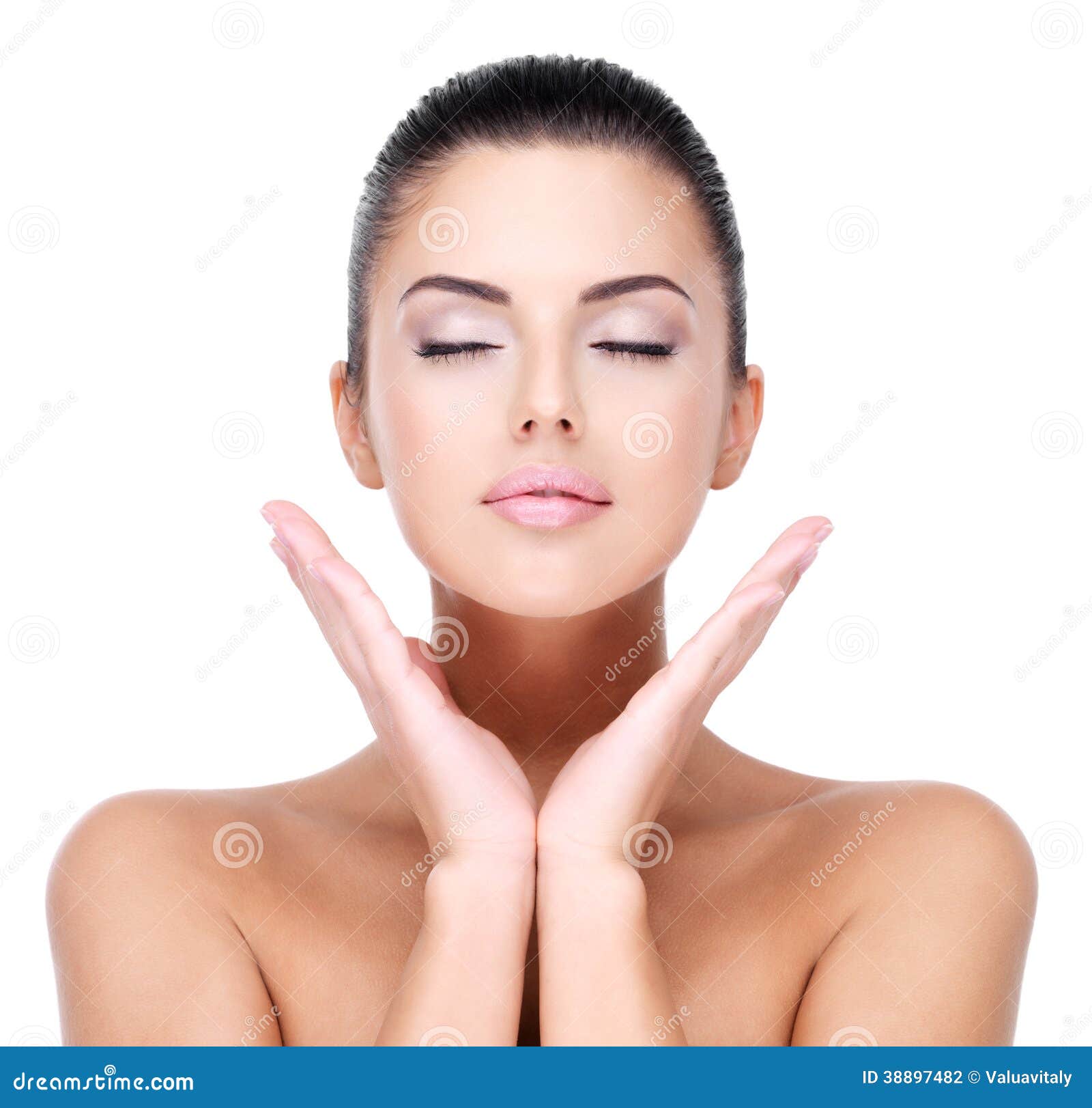 Face of Young Girl with Hands at Face Stock Photo - Image of face ...