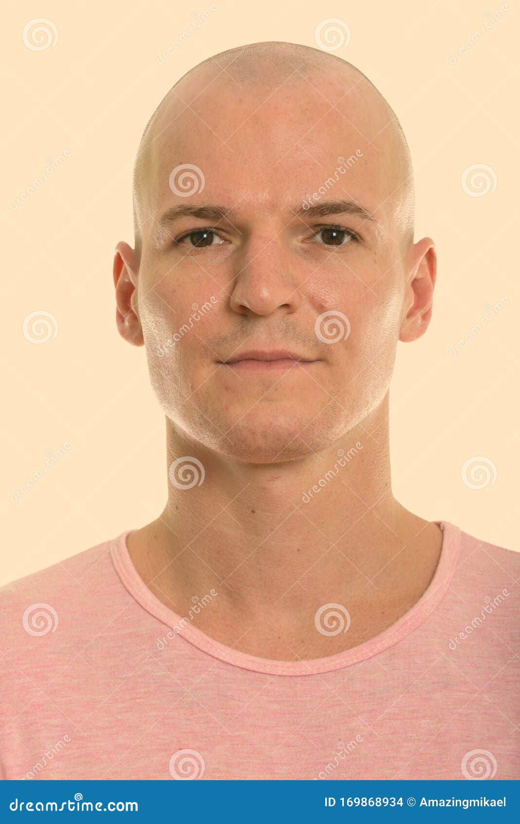 Face of Young Handsome Bald Man Stock Photo - Image of looking, people ...