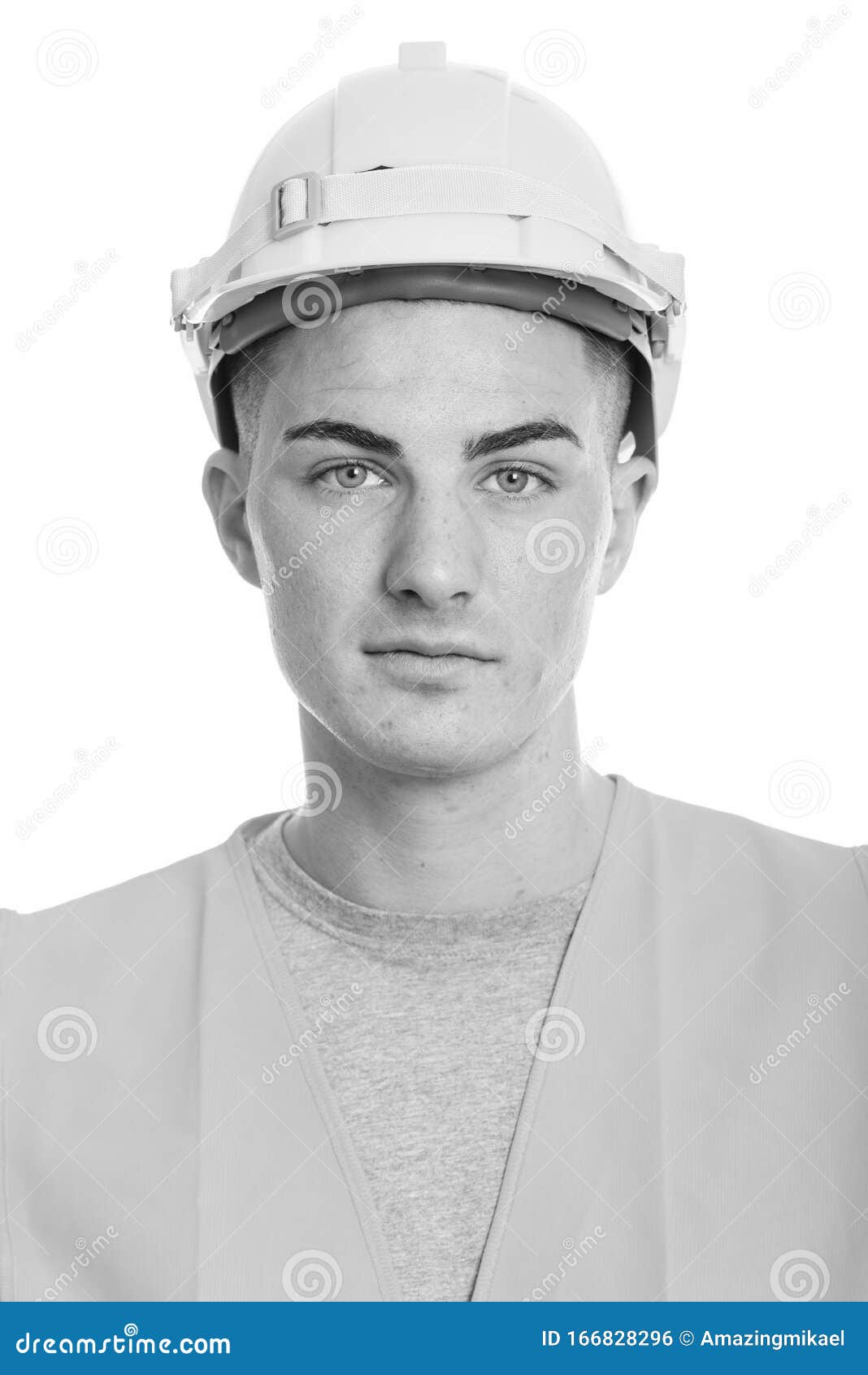 Face of Young Handsome Man Construction Worker Stock Photo - Image of ...