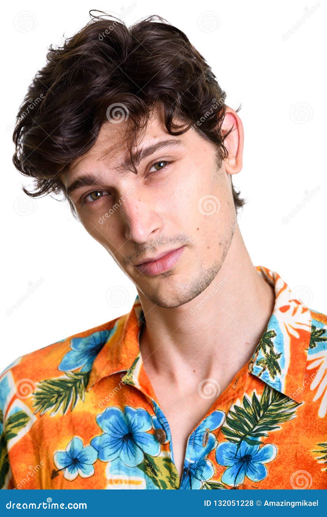 Face of Young Handsome Man Wearing Hawaiian Shirt Stock Photo - Image ... Face of Young Handsome Man Wearing Hawaiian Shirt Stock Photo - Image ...