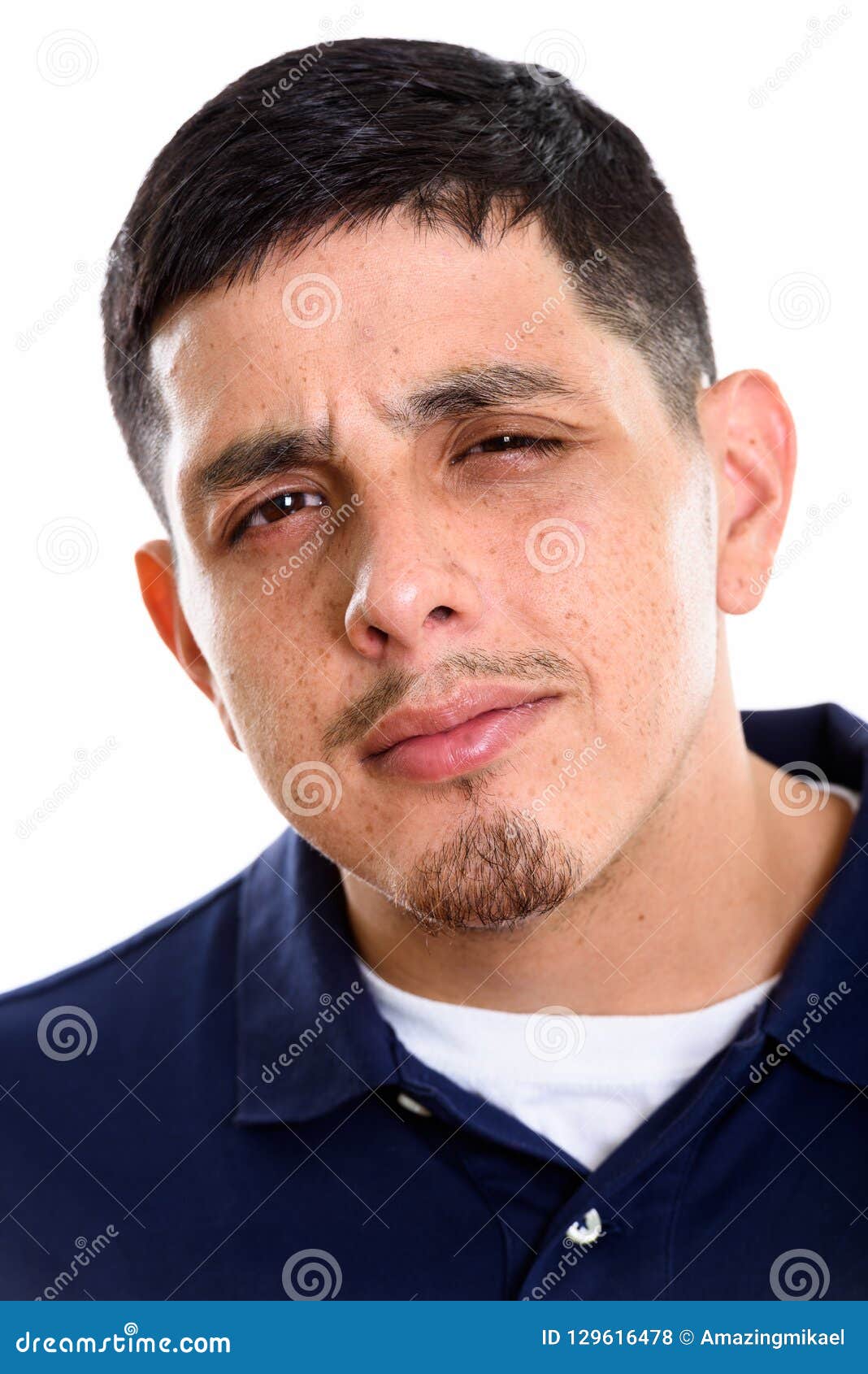 Face of Young Hispanic Man Looking Confused Stock Photo - Image of ...
