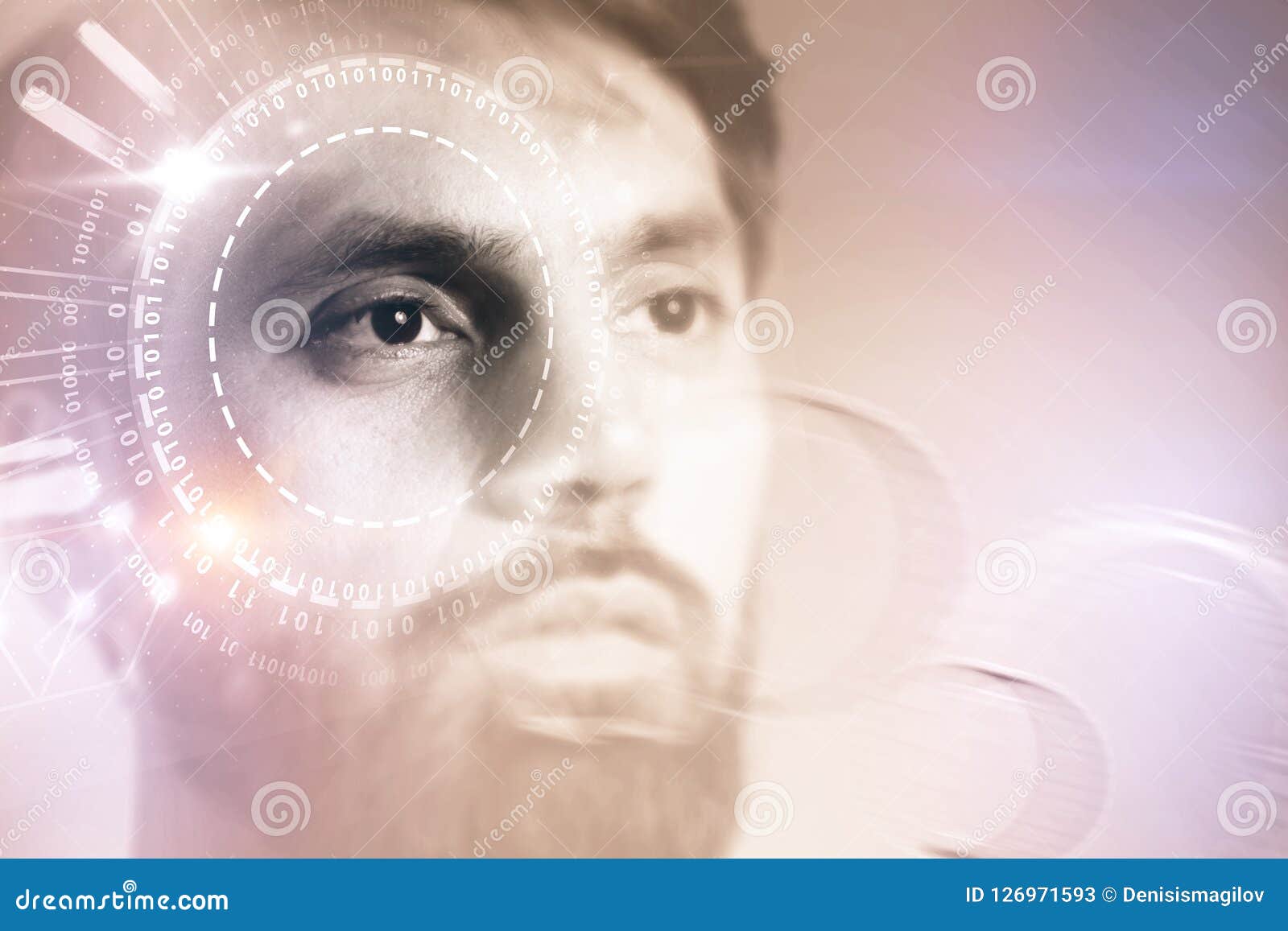 Face of Young Man, Gui Interface Stock Image - Image of creative ...