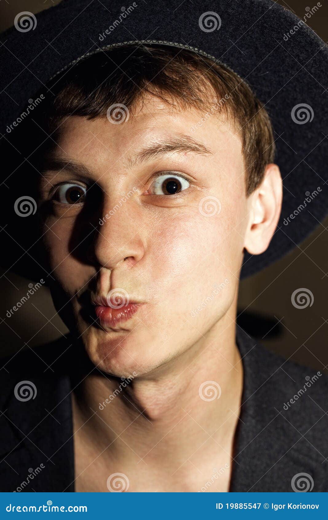 Face of a young man in hat stock image. Image of adult - 19885547