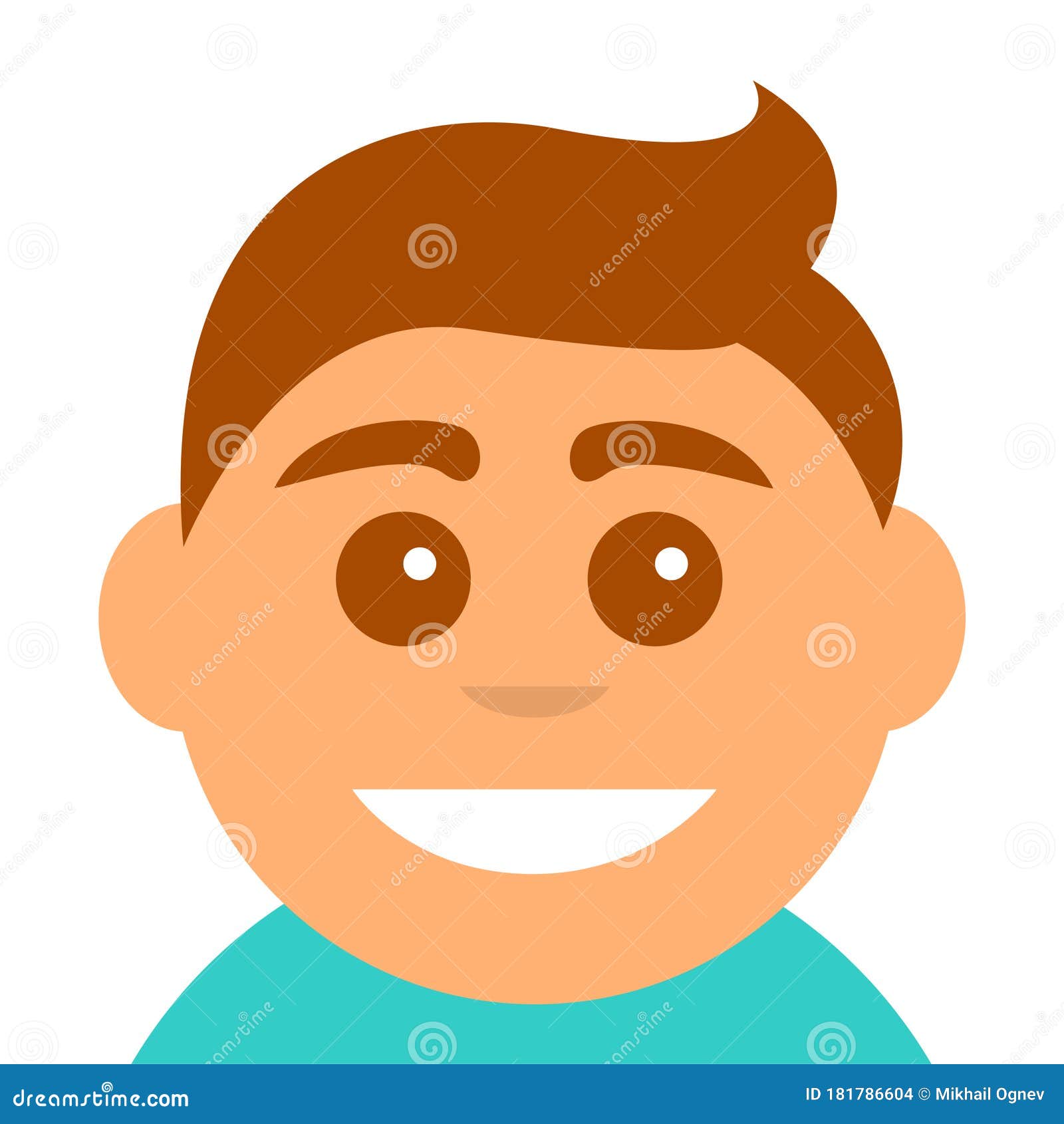 The Face of a Young Man with a Smile Stock Vector - Illustration of ...