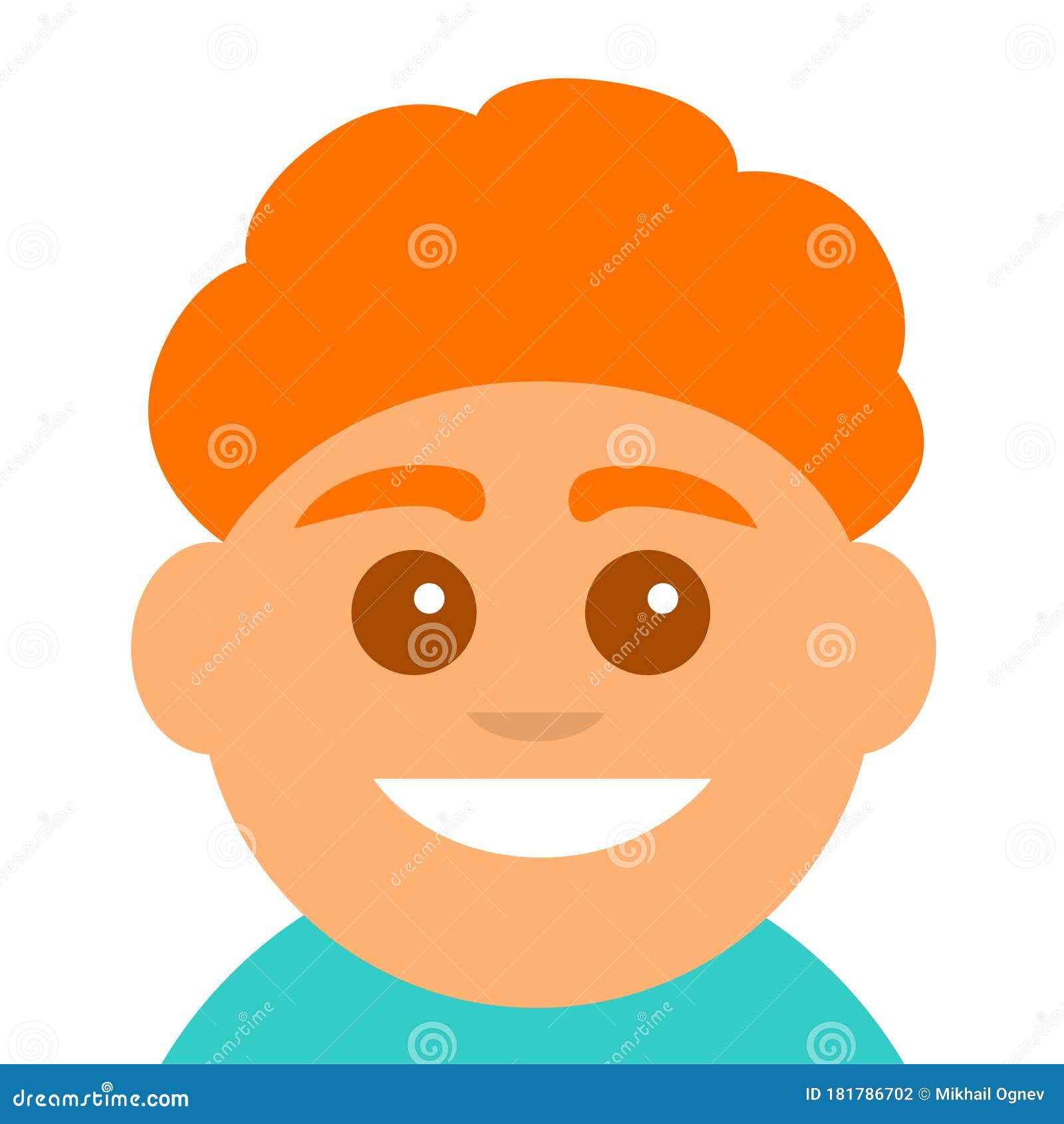 The Face of a Young Man with a Smile Stock Vector - Illustration of ...