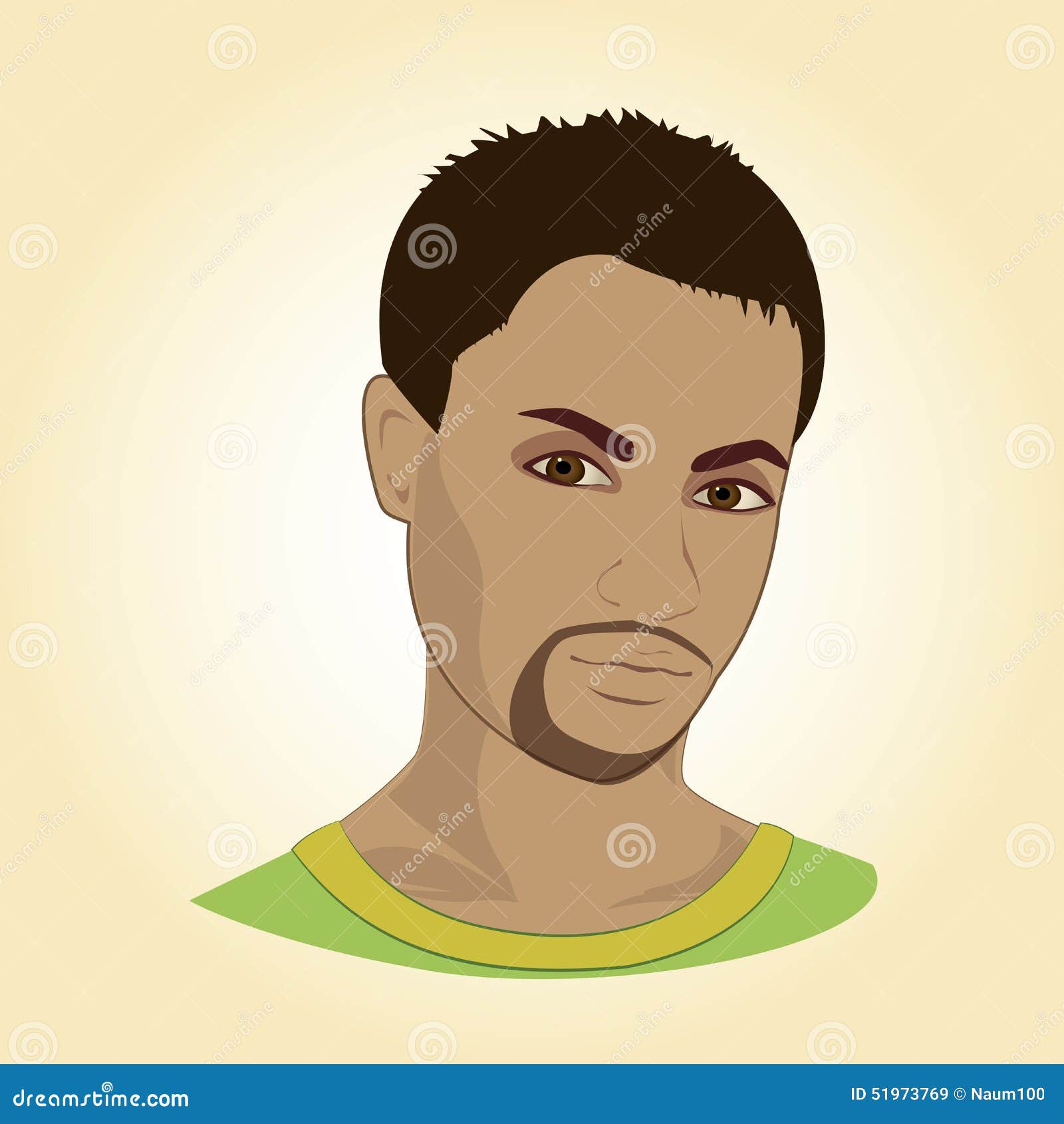 Face of Young Man, Vector Illustration. Stock Vector - Illustration of ...