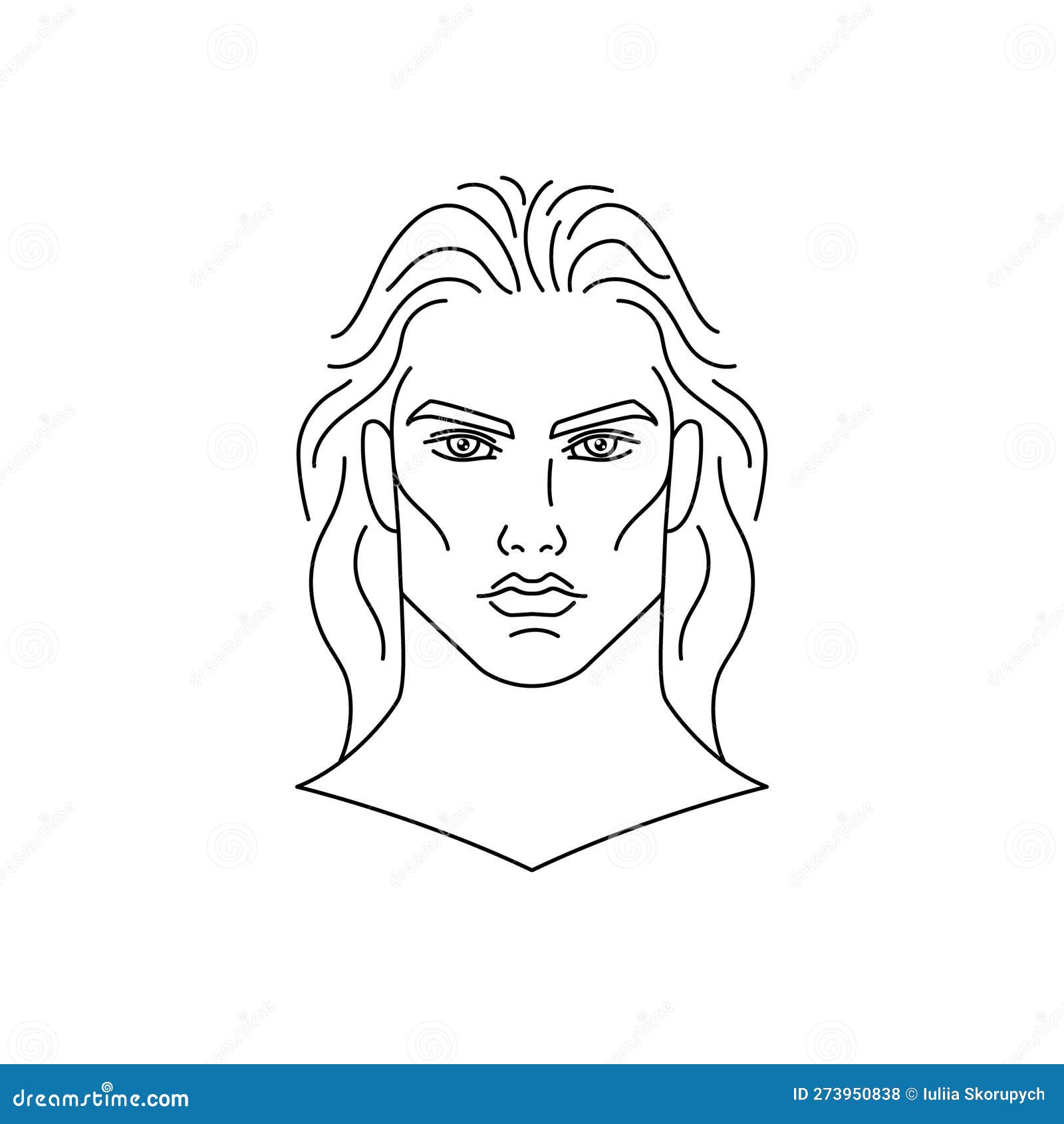 Face of the young man. stock vector. Illustration of face - 273950838