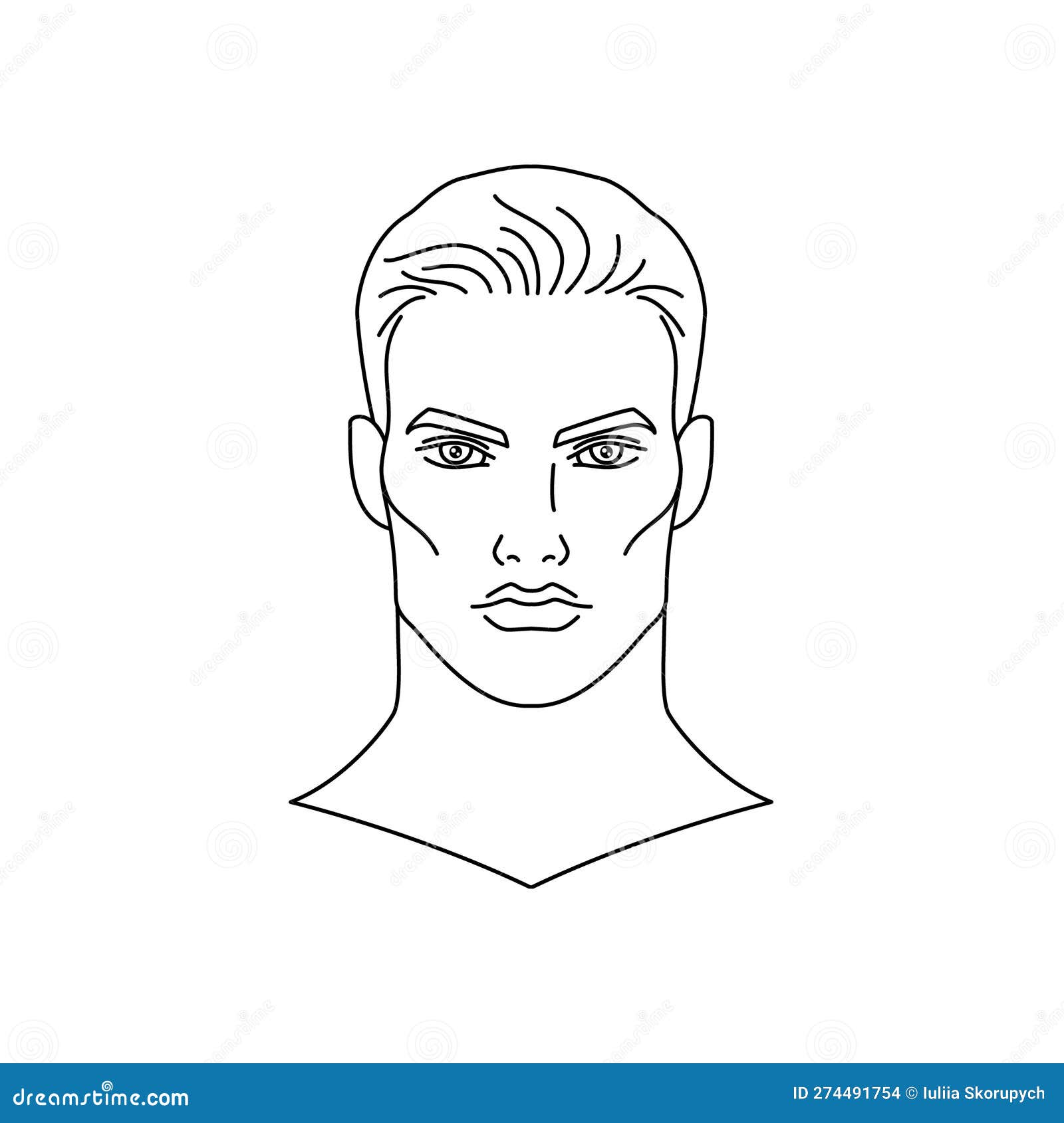 Face of the young man stock vector. Illustration of cartoon - 274491754