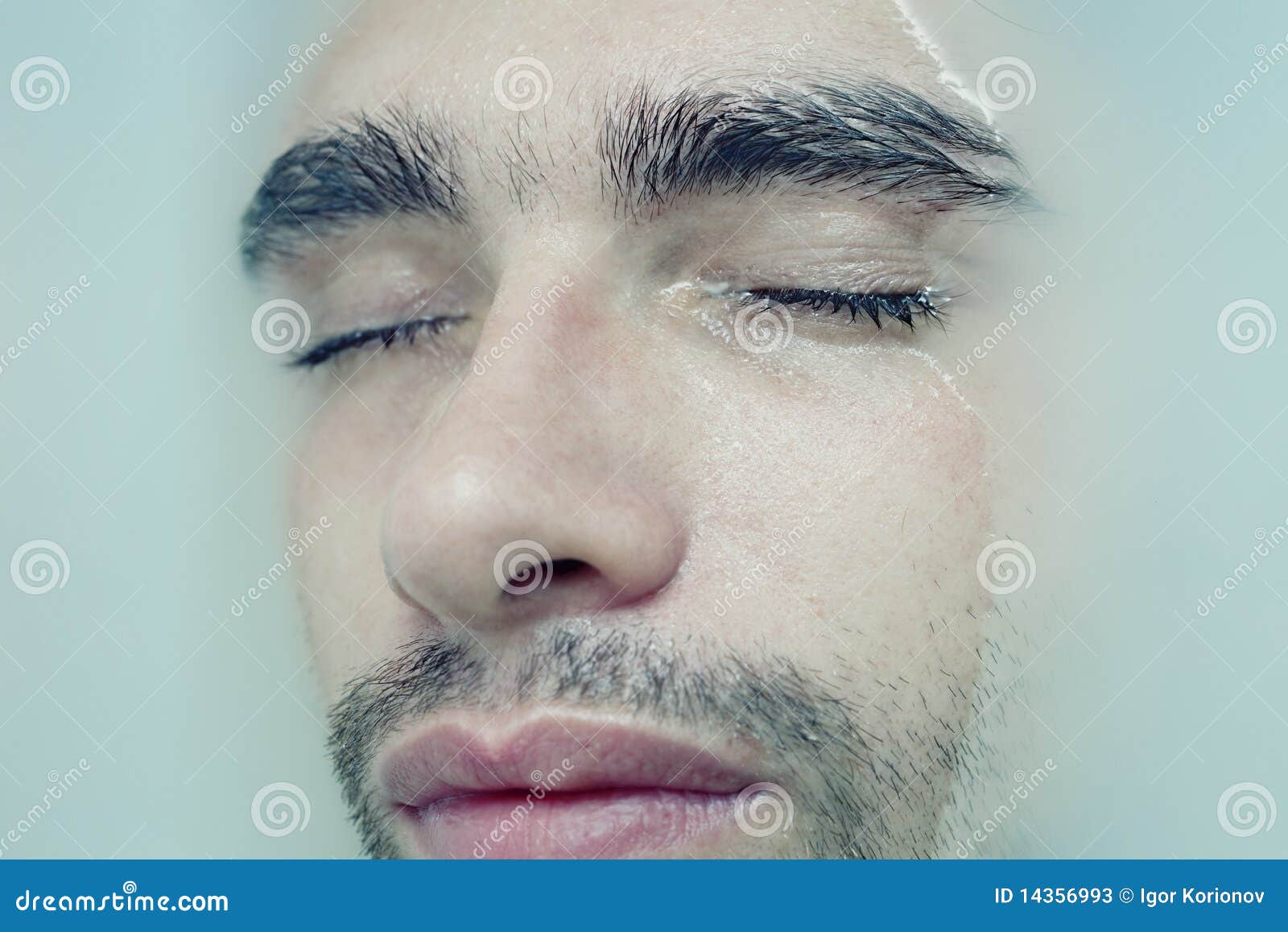 Face of the Young Men in the Muddy Liquid Stock Image - Image of liquid ...