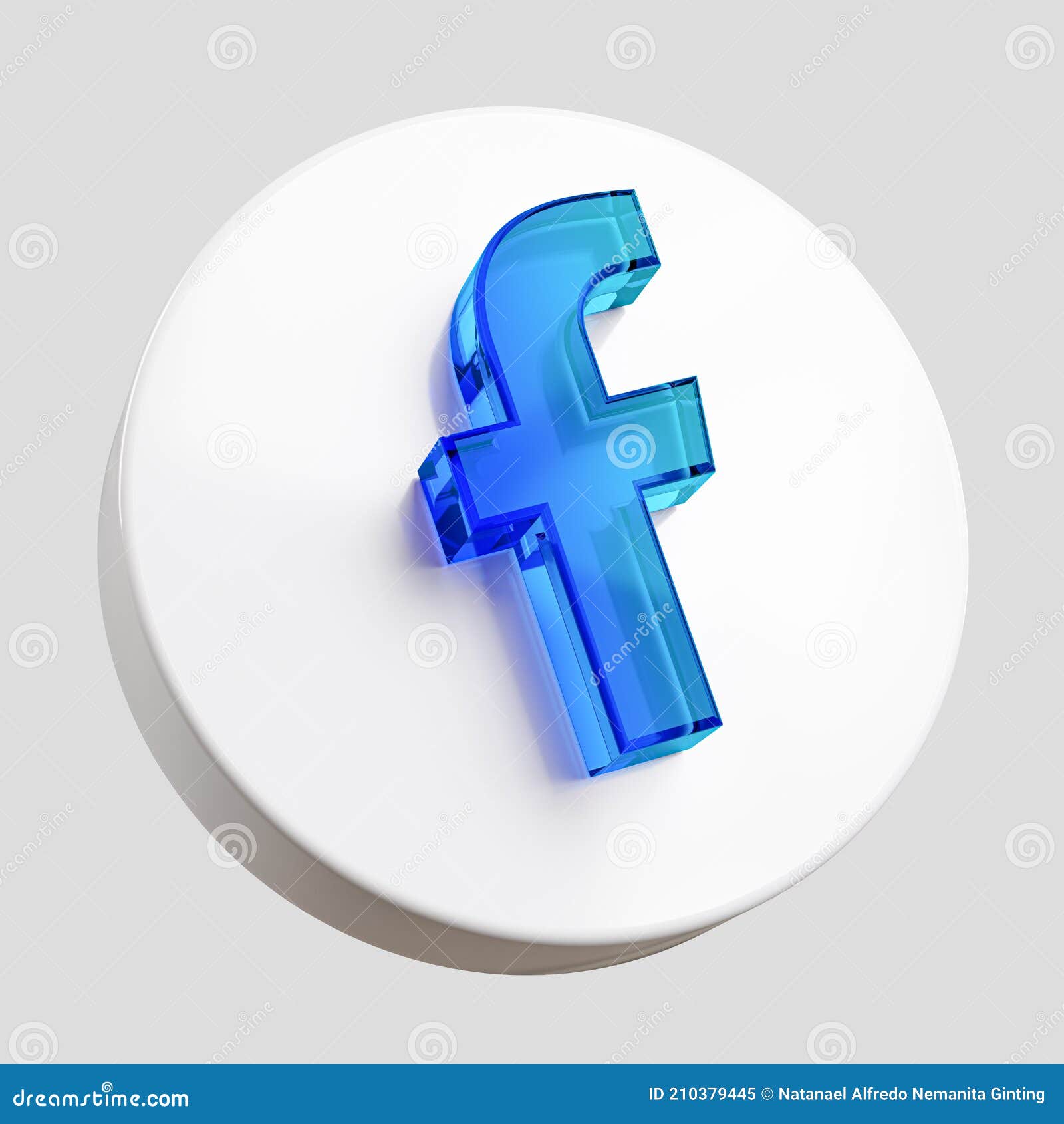Facebook Acrylic Glass Icon Isolated Logo 3D Render Editorial Image ...