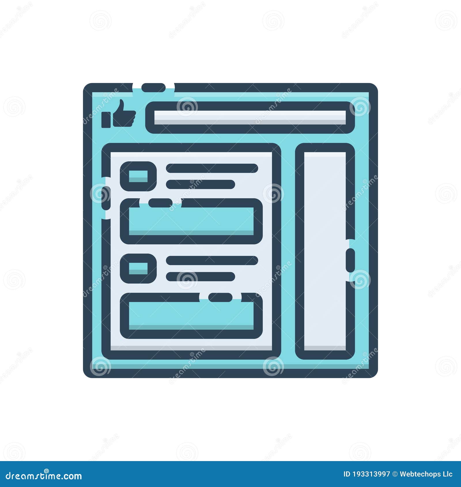 Color Illustration Icon for Facebook Ad, Optimization and Reclame Stock ...