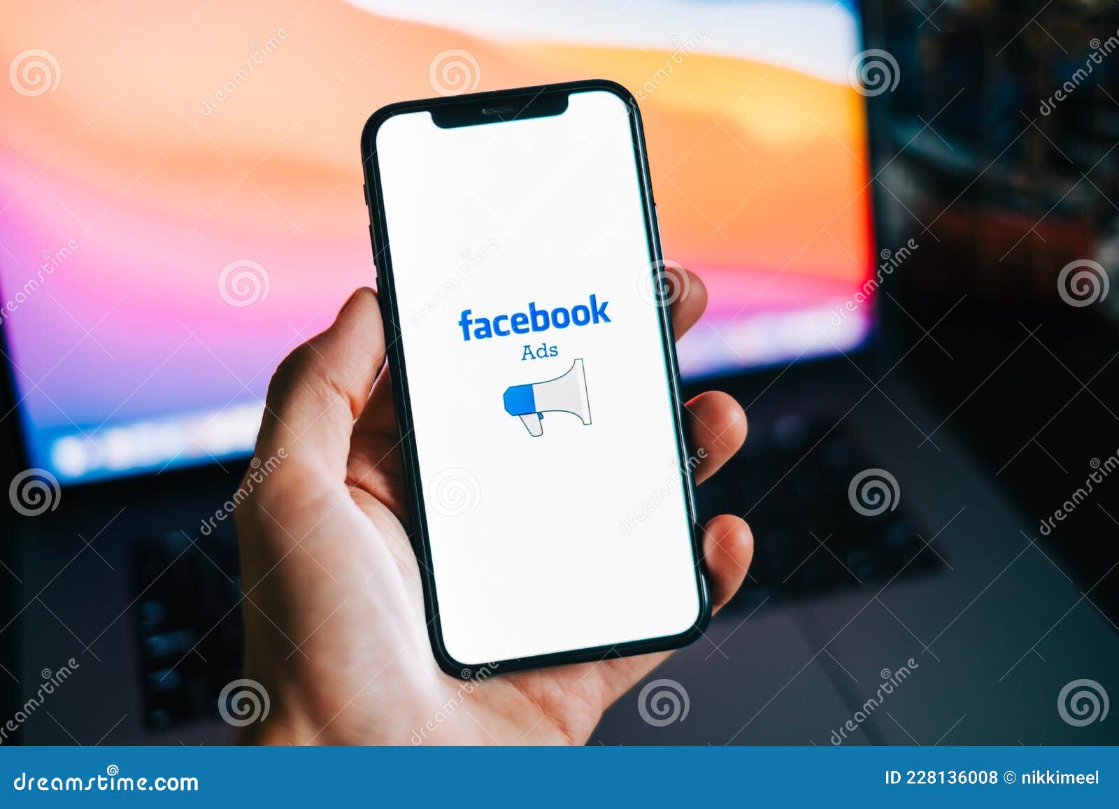 Facebook Ads Logo on the Smartphone Screen Editorial Stock Photo ...
