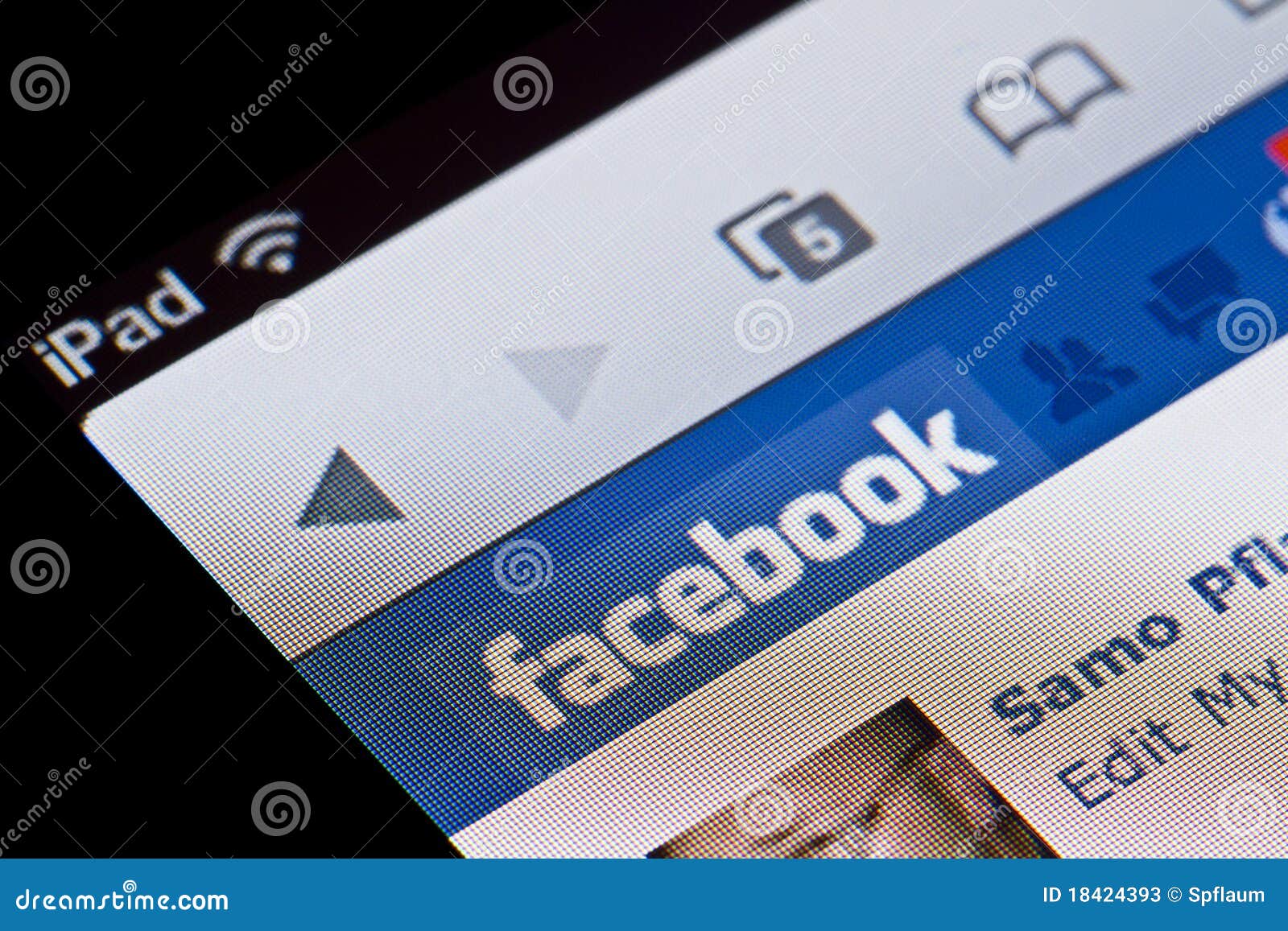 Facebook on Apple iPad editorial stock photo. Image of screen - 18424393