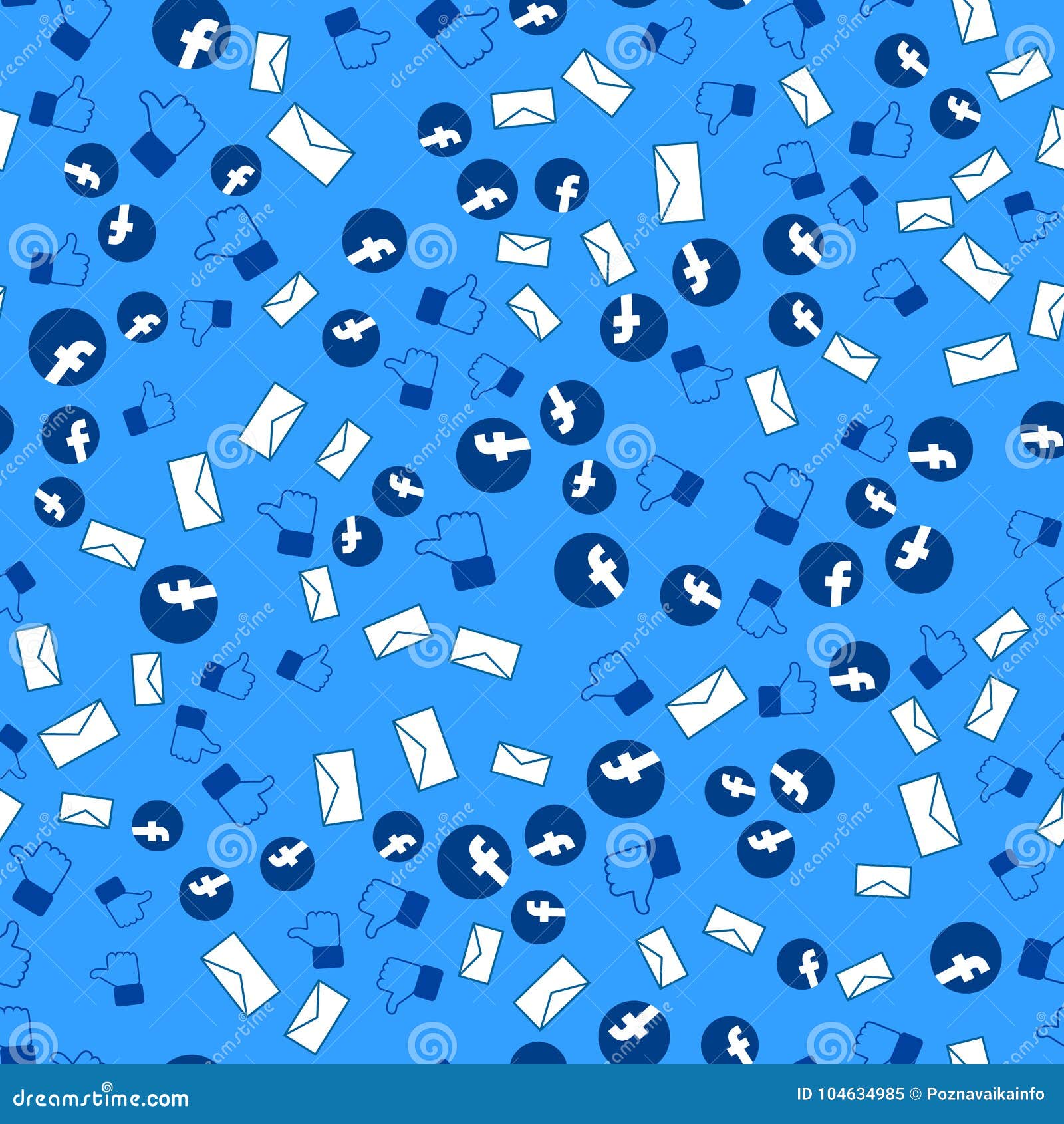 Facebook Blue Background With Logo Pattern. Clean Vector Design. Social ...