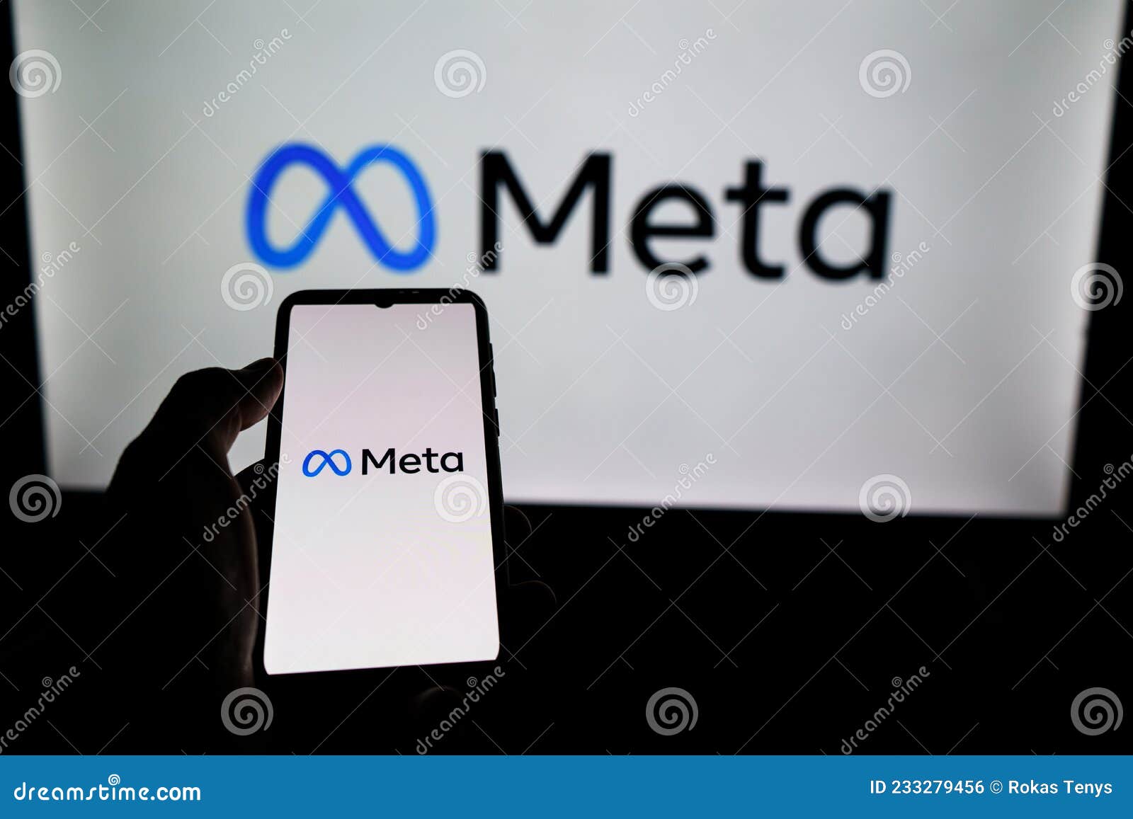 Facebook Changes Its Name To Meta. Smartphone With Meta Logo On The ...