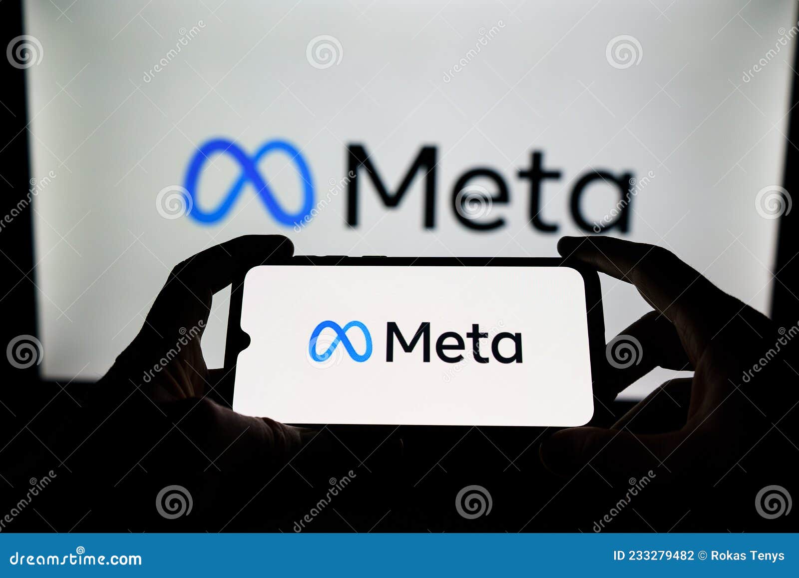 Facebook Changes Its Name To Meta. Smartphone With Meta Logo On The ...
