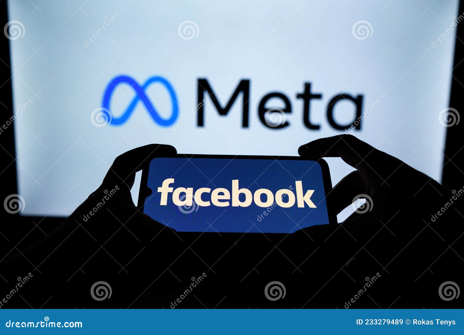 Facebook Changes Its Name To Meta. Smartphone With Meta Logo On The ... Facebook Changes Its Name To Meta. Smartphone With Meta Logo On The ...