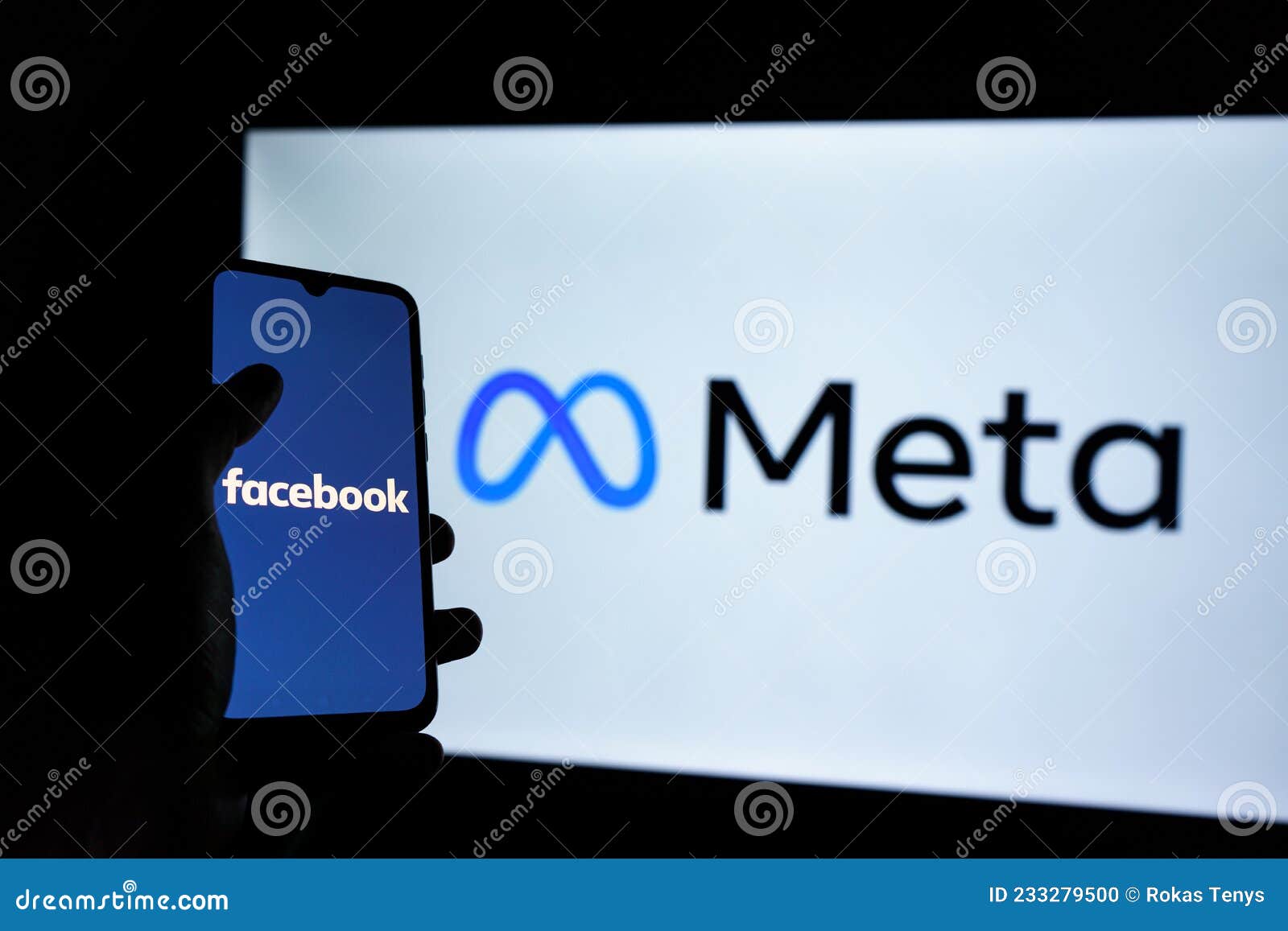 Facebook Changes Its Name To Meta. Smartphone With Meta Logo On The ...