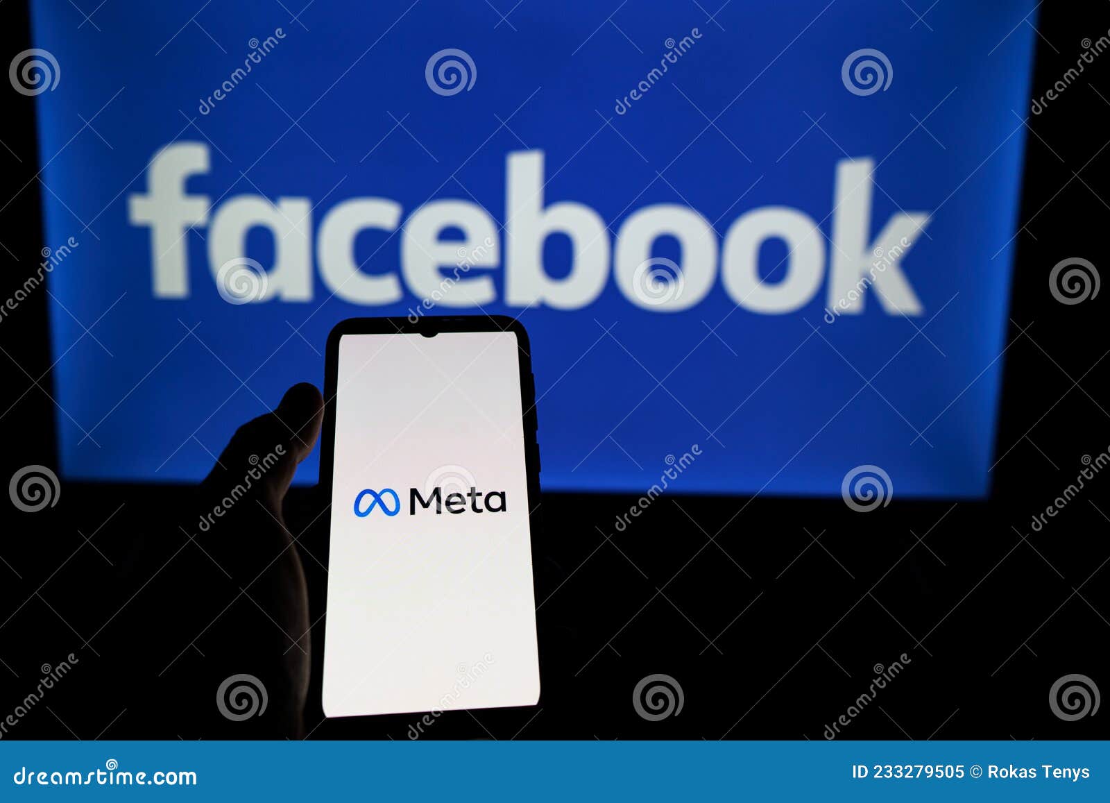 Facebook Changes Its Name To Meta. Smartphone With Meta Logo On The ...