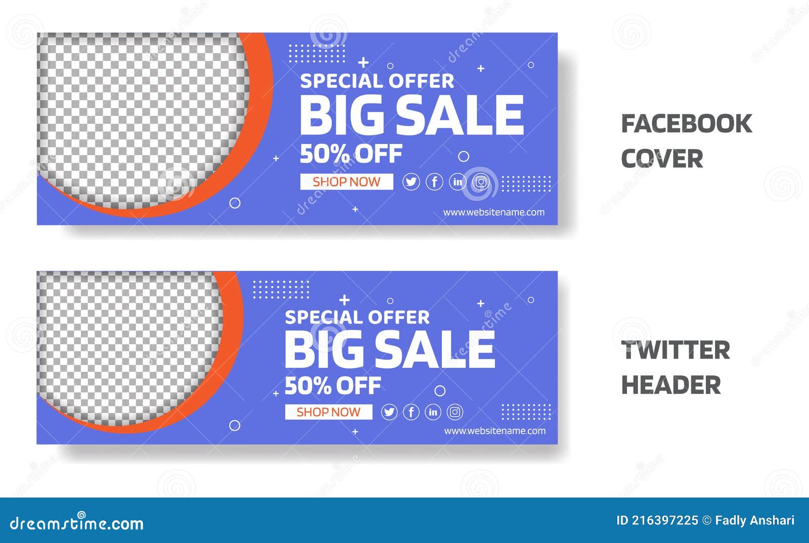 Facebook Cover and Twitter Header Social Media Template. Vector ...