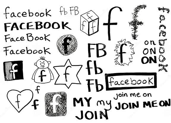 Facebook Doodle editorial stock image. Illustration of face - 17658919