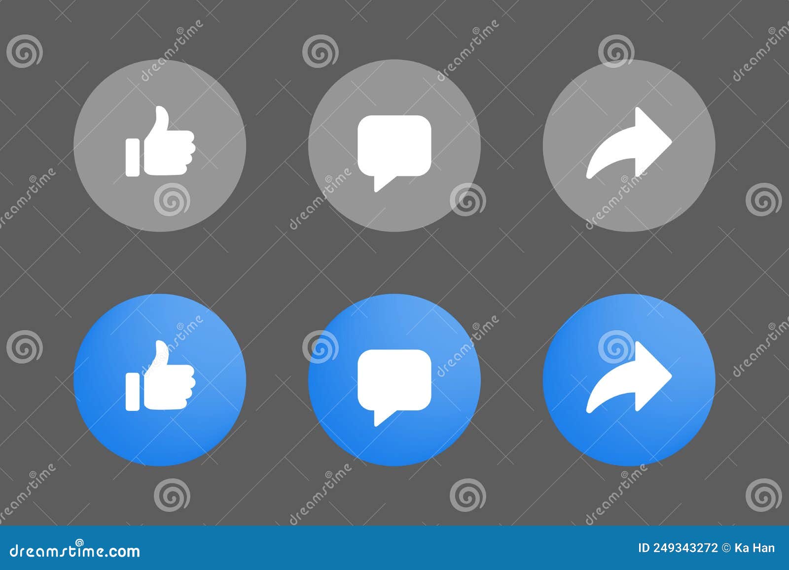Facebook Elements. Like, Comment, and Share Icon Vector Stock Vector ...