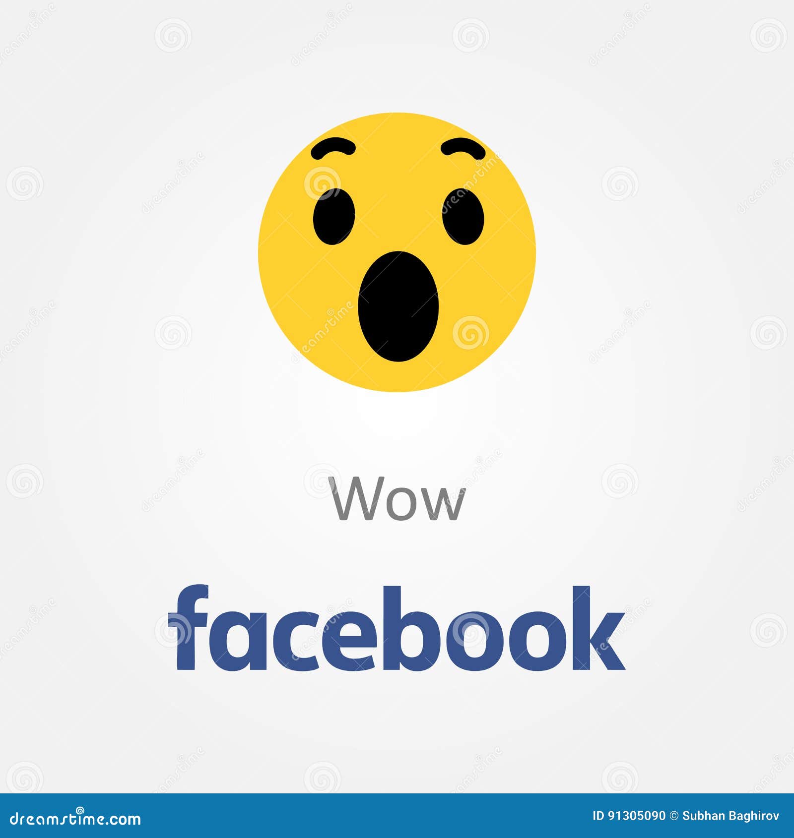 Facebook Emotion Icon. Wow Emoji Vector Editorial Image - Illustration ...