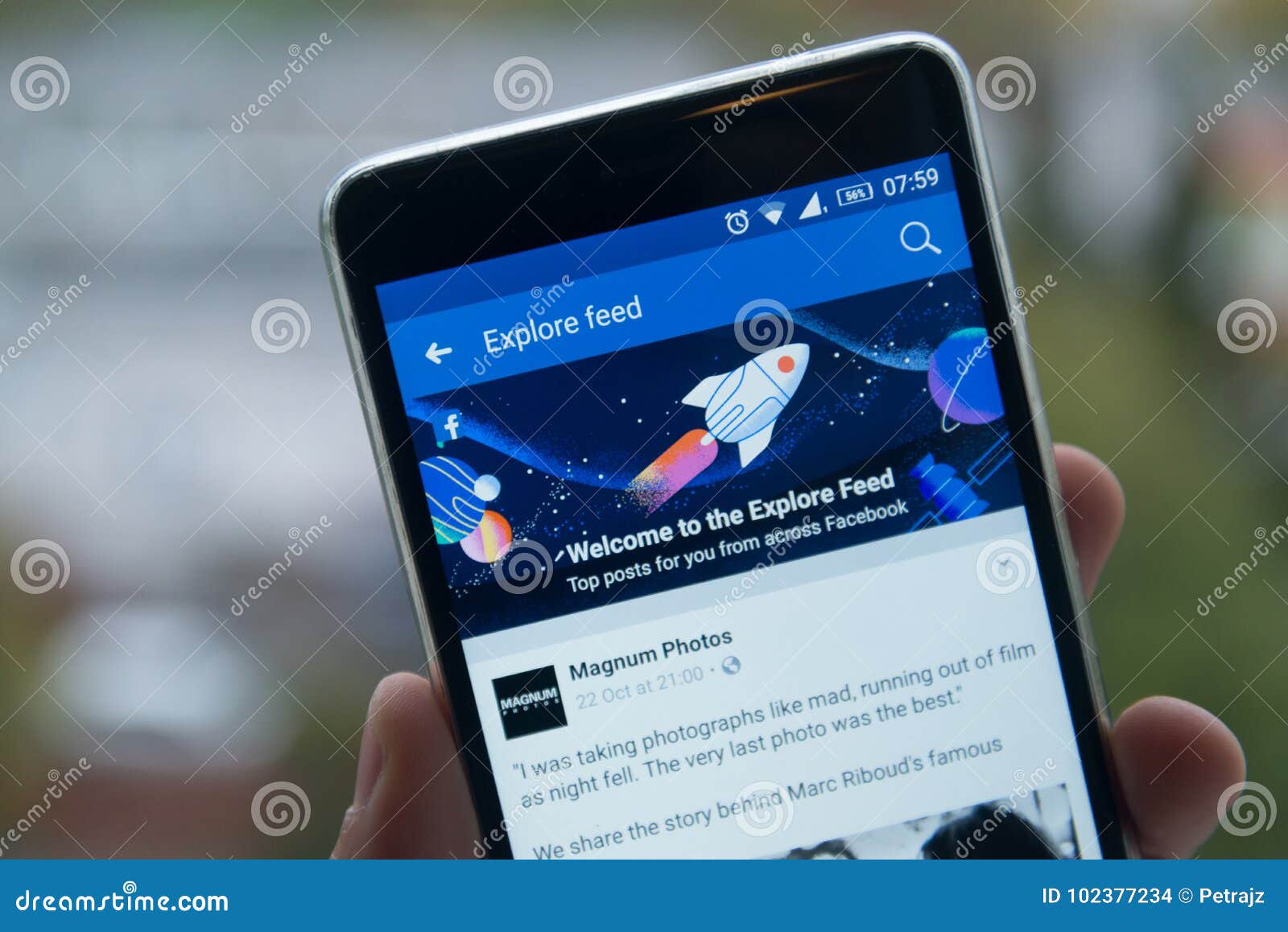 Facebook Explore Feed on Mobile Phone Editorial Stock Image - Image of ...