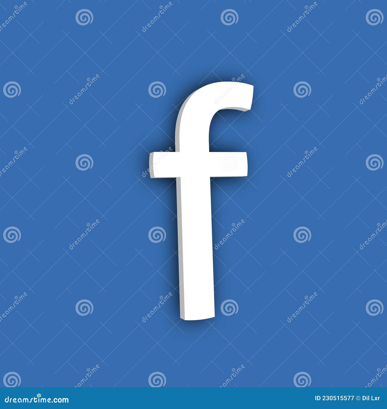 Facebook F Logo Design in 3d Editorial Photography - Illustration of ...
