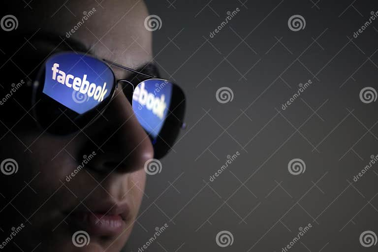 Facebook glasses editorial stock photo. Image of browser - 24081648
