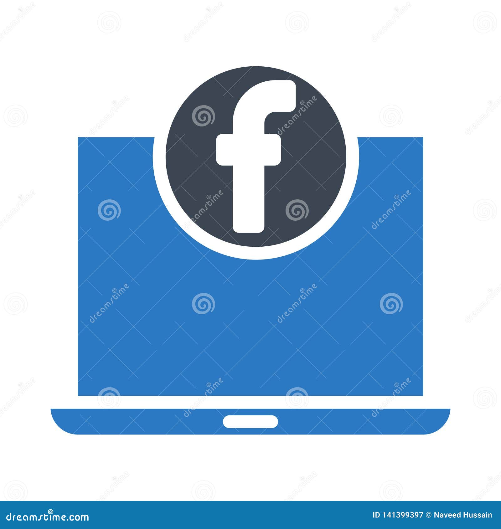 Facebook Glyph Color Flat Vector Icon Editorial Photography ...
