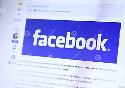 Facebook Homepage editorial photo. Image of laptop, notebook - 20989046