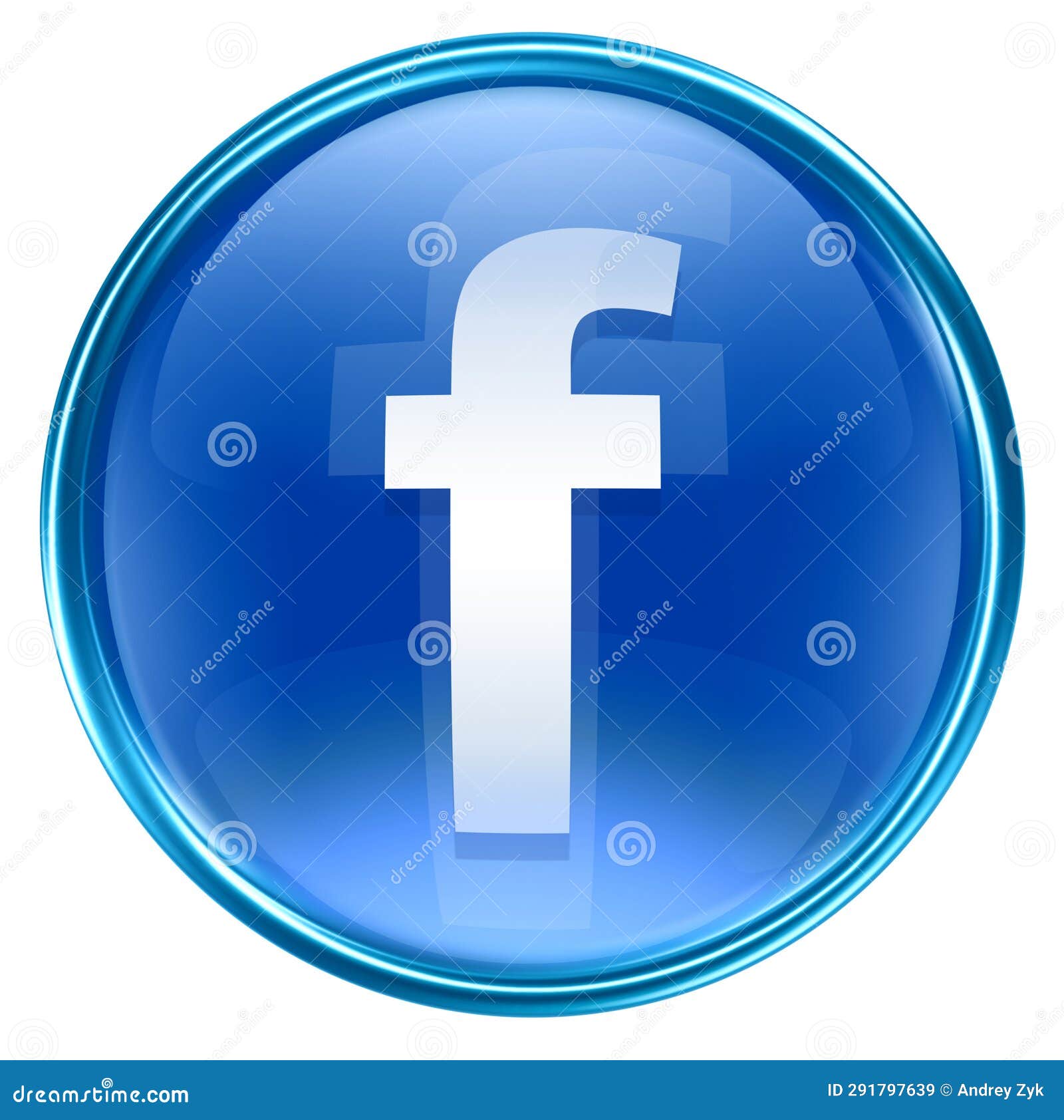 Facebook Icon Blue, Isolated on White Editorial Stock Image ...
