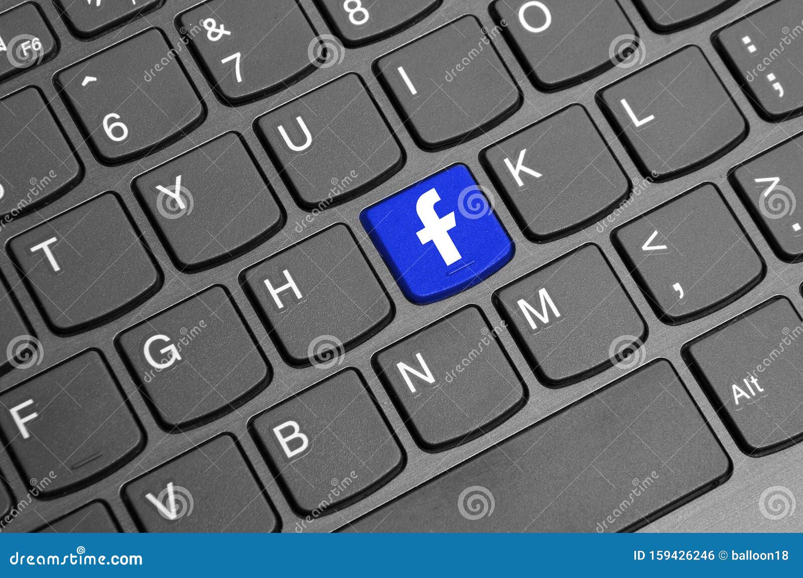 Facebook Icon With Lock And Angry Emoji Smile Editorial Image ...