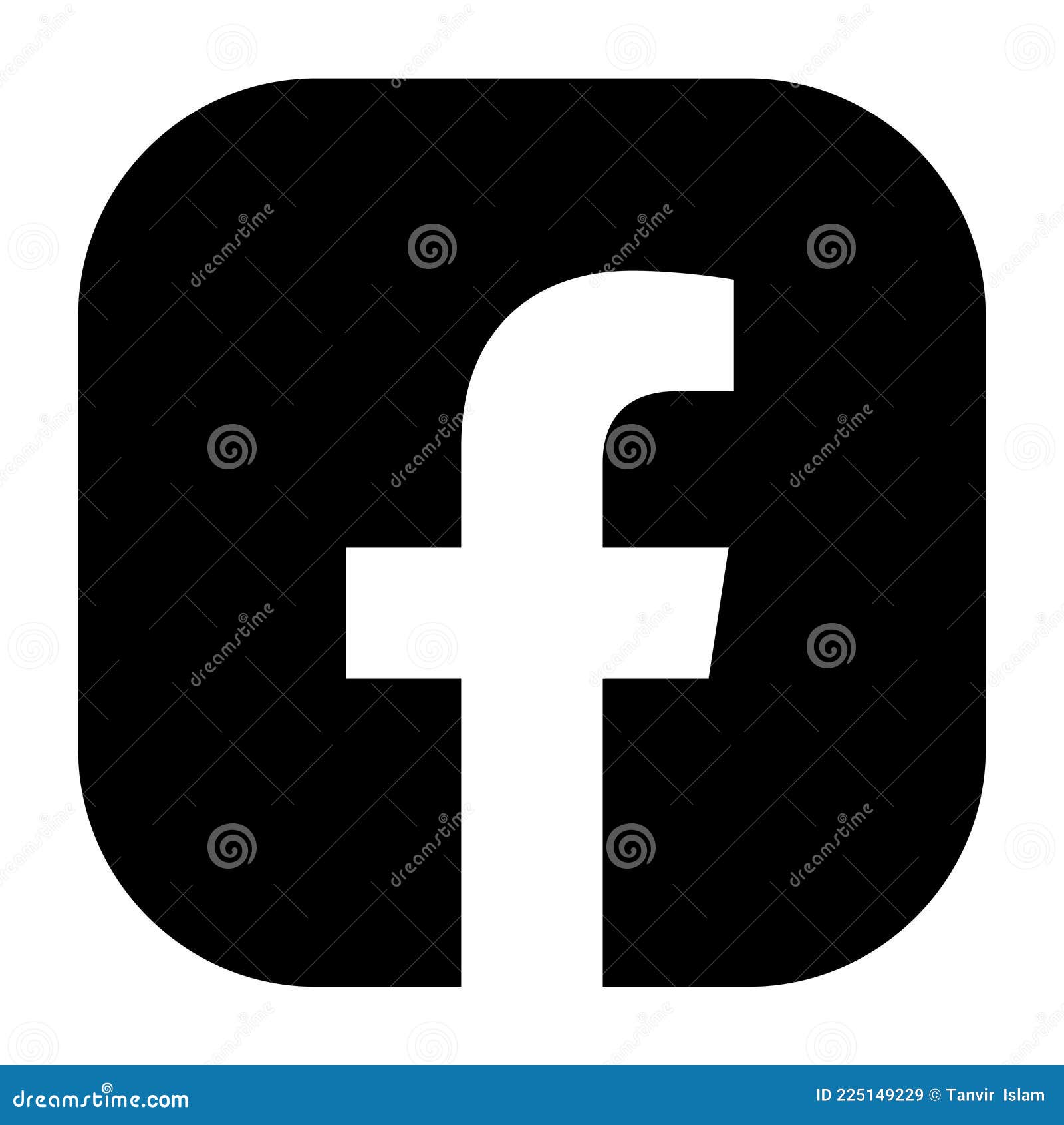Facebook icon logo editorial stock image. Illustration of brand - 225149229