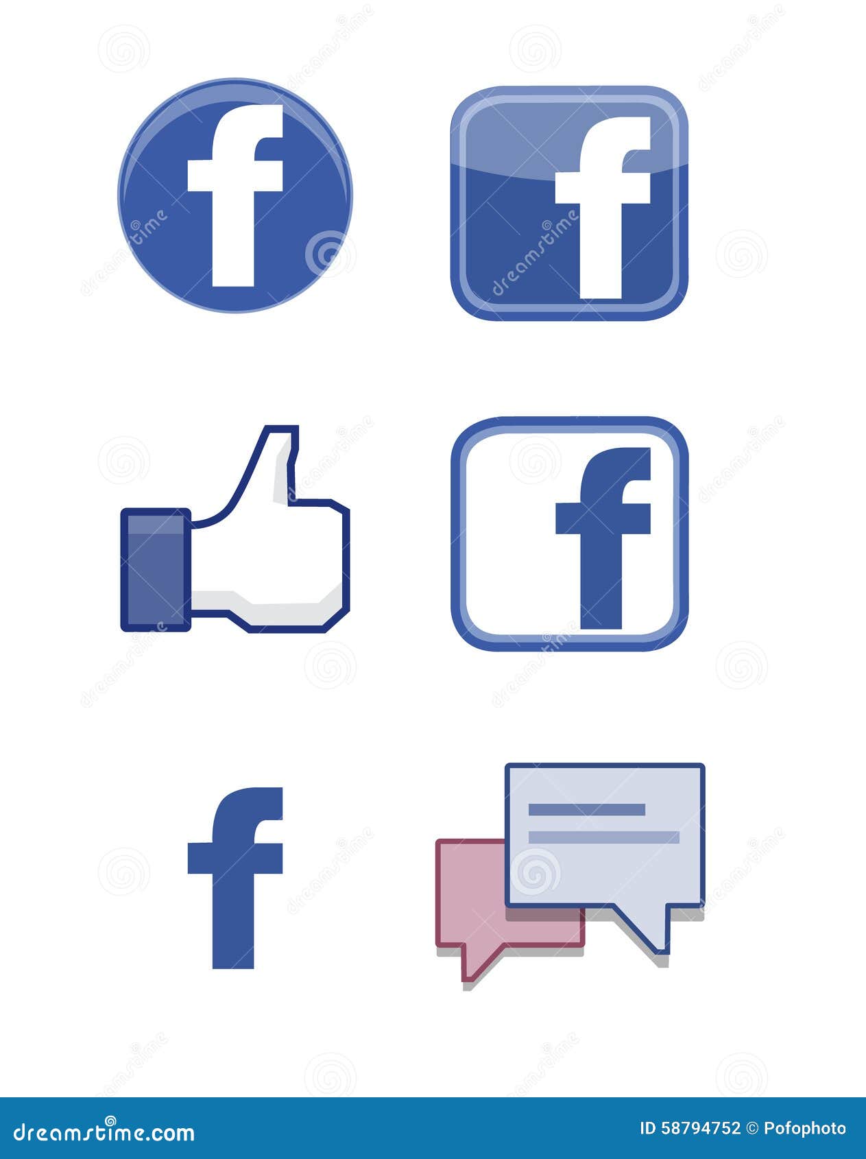 Facebook Icon, Popular Social Media Logo Icon Facebook Element Vector ...