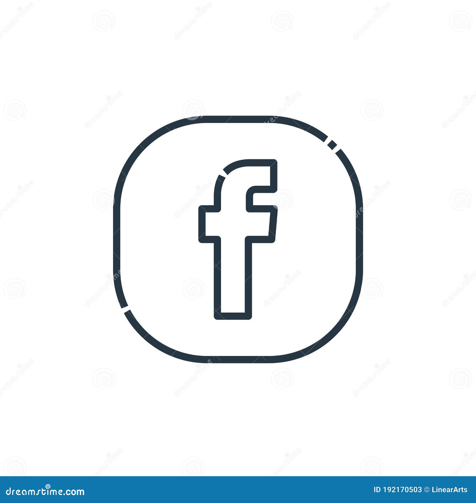 Facebook Icon Vector from Social Media Logos Concept. Thin Line ...