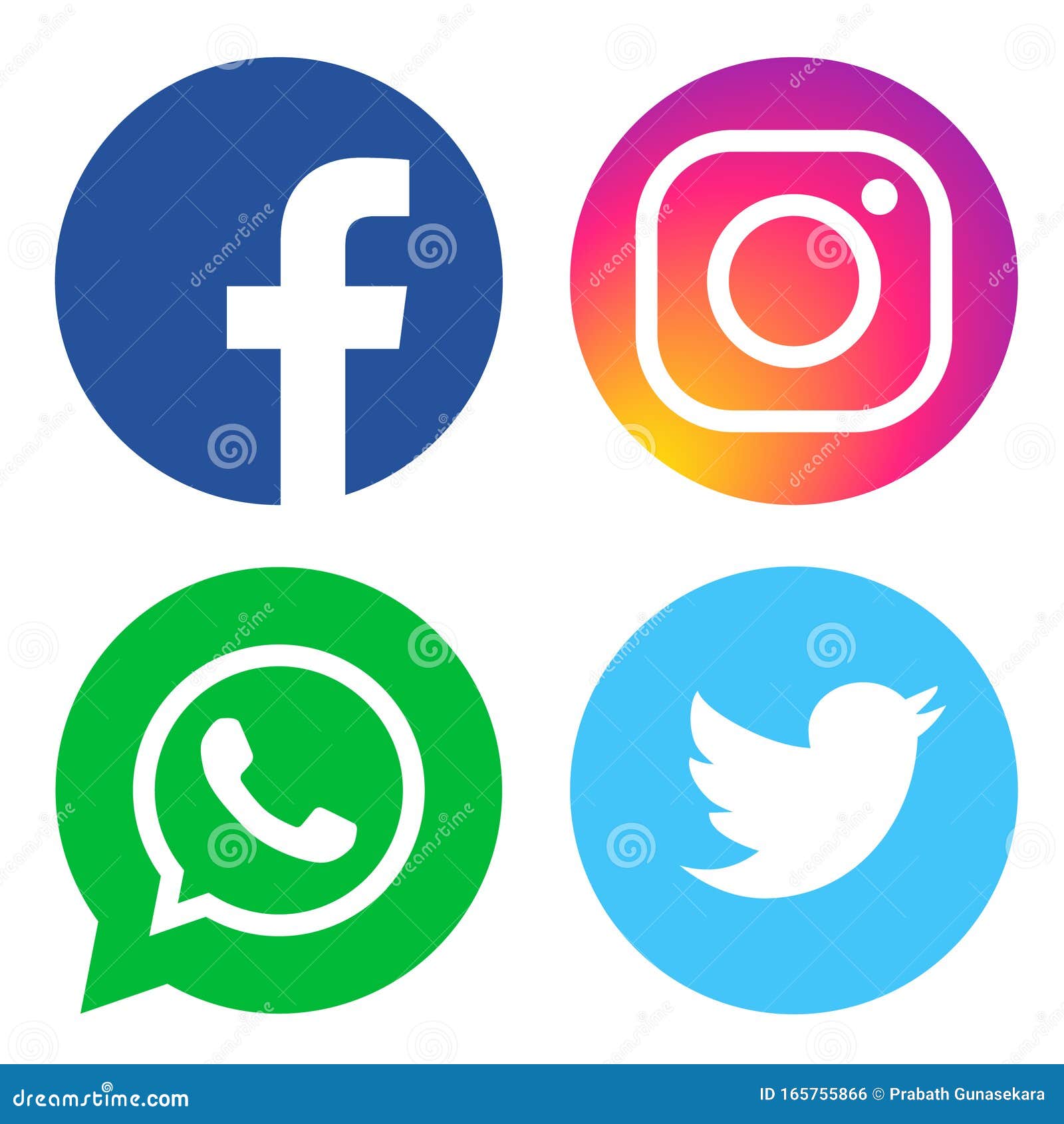 Facebook Instagram Whatsapp Twitter Logos Vector Illustration ... Facebook Instagram Whatsapp Twitter Logos Vector Illustration ...