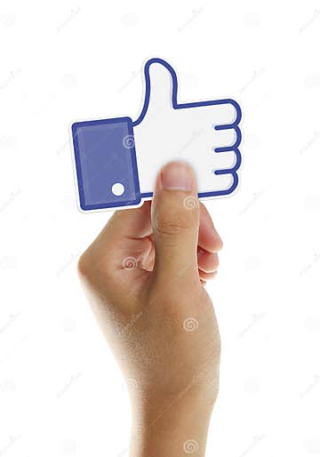 Facebook Like Button editorial stock image. Image of hand - 44897129