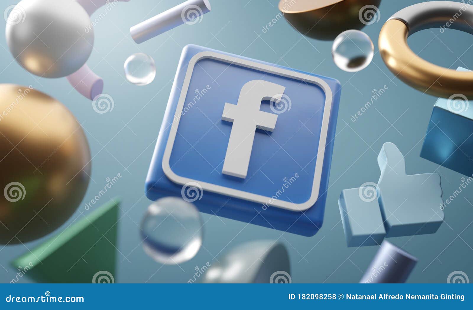 Facebook Logo Around 3D Rendering Abstract Shape Background Editorial ...