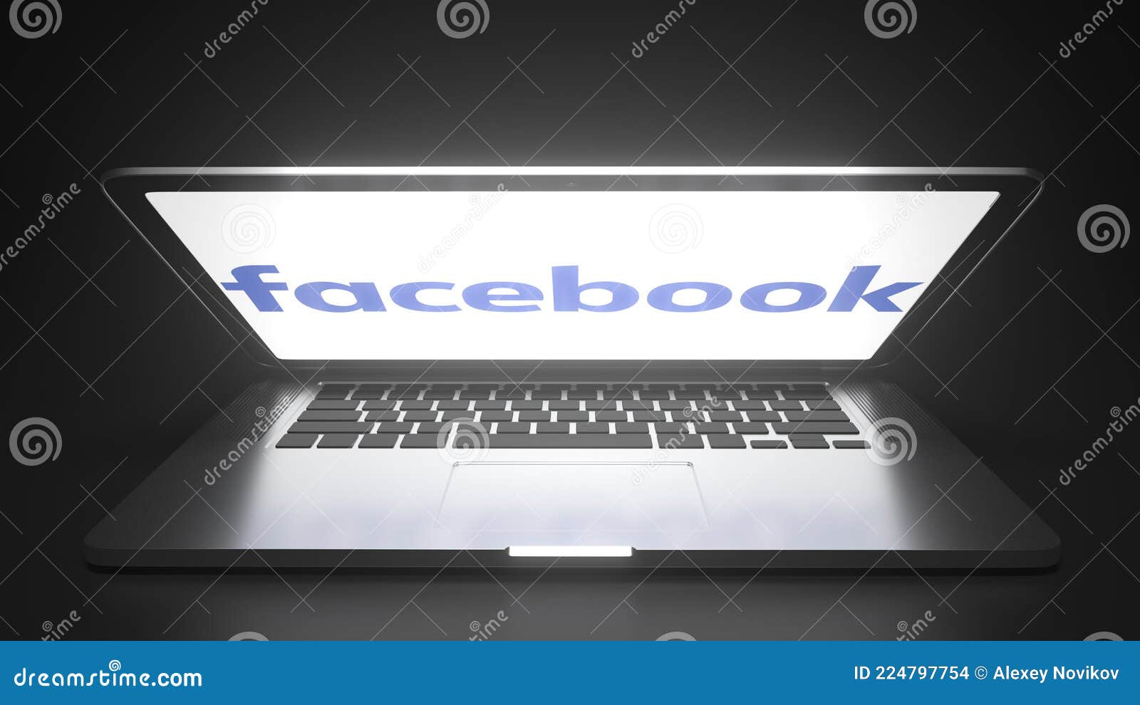FACEBOOK Logo on the Display of a Portable Computer, Editorial ...