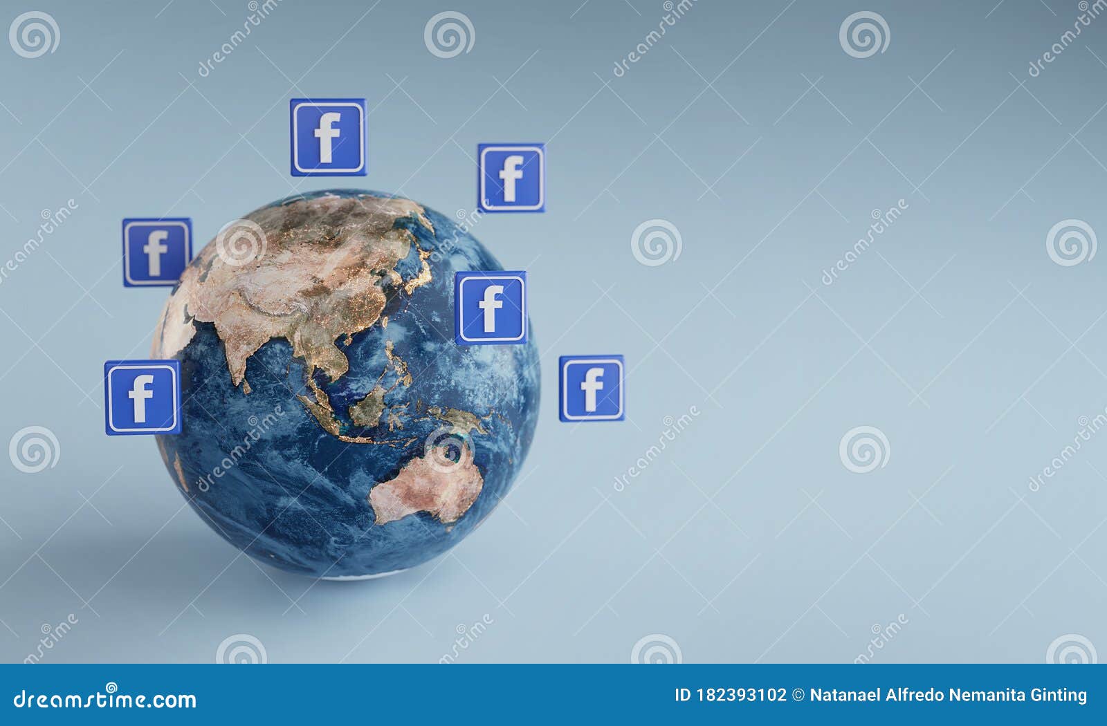 Facebook Logo Icon Around Earth. Popular App Concept Editorial ...