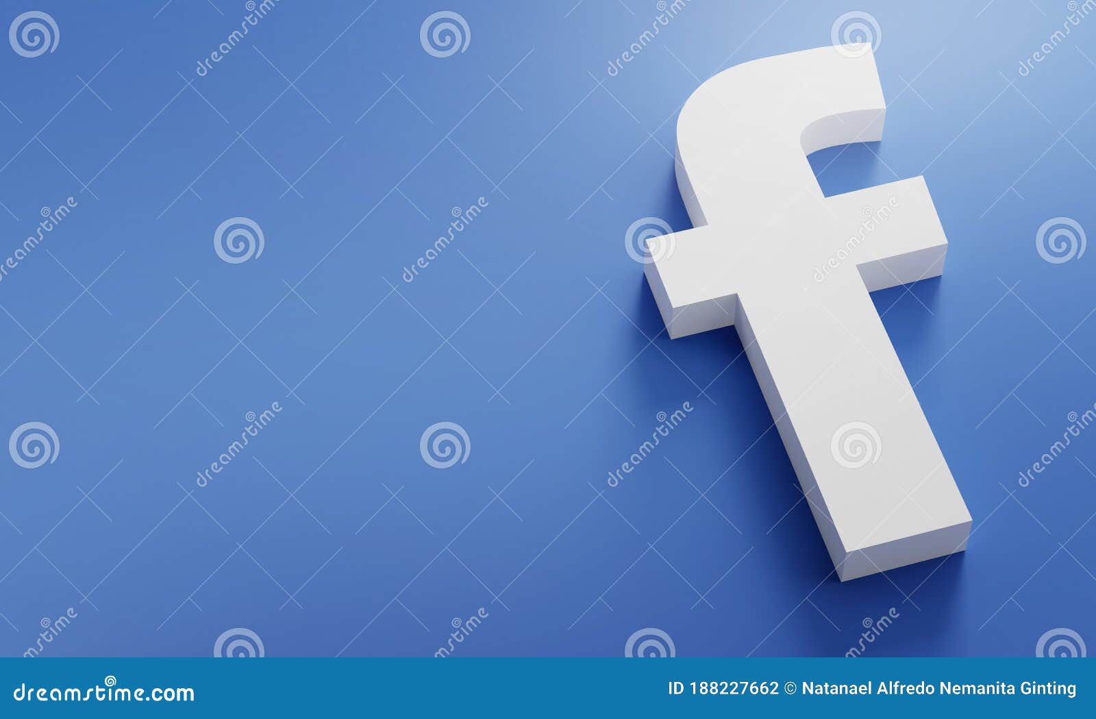 Facebook Logo Minimal Simple Design Template. Copy Space 3D Editorial ...