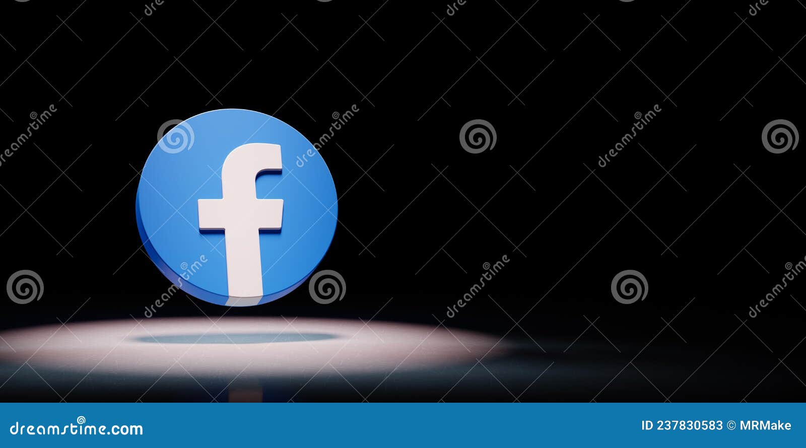 Facebook Logo Spotlighted on Black Background Editorial Stock Photo ...