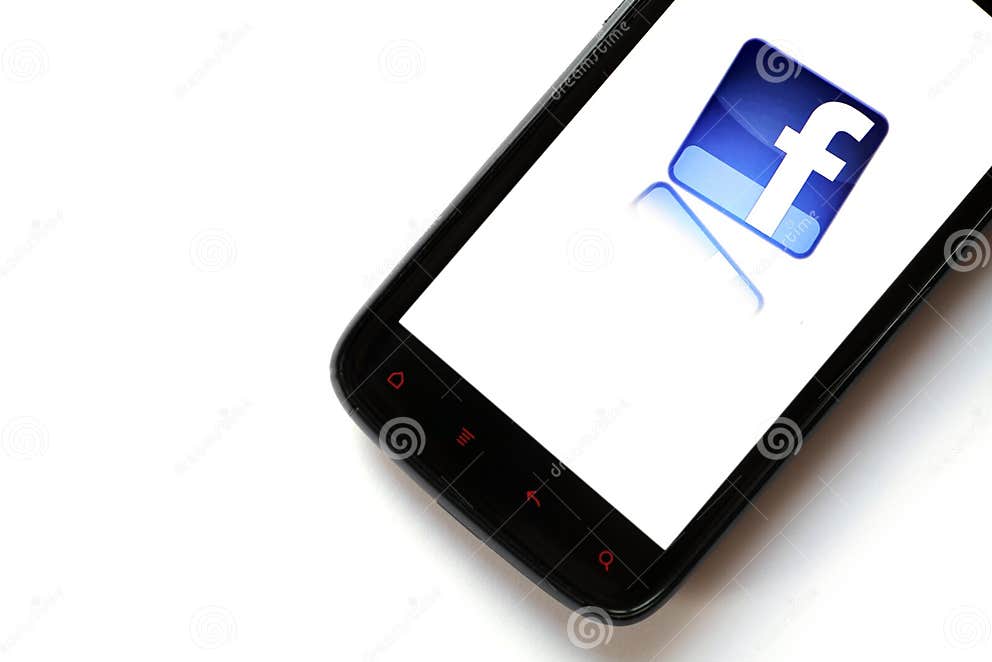 Facebook phone editorial stock image. Image of business - 24315334