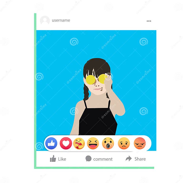 Facebook Post and React Action Editorial Photo - Illustration of icons ...