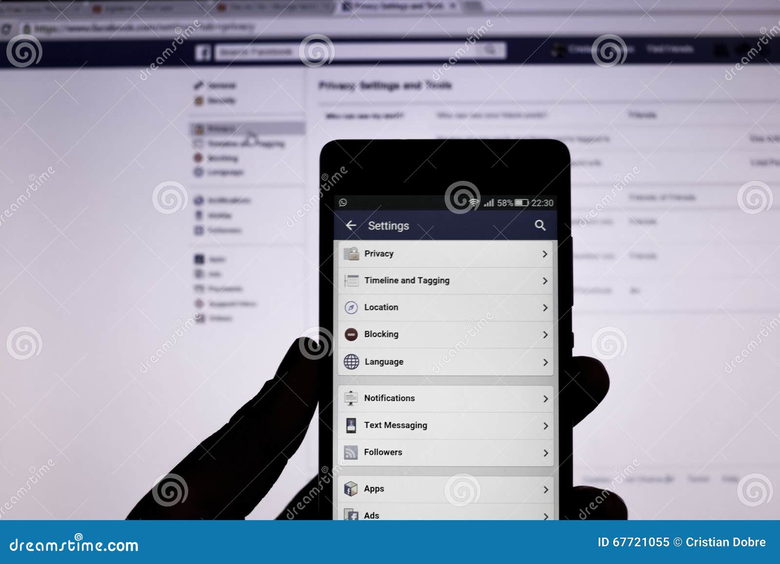 Facebook privacy editorial image. Image of network, online - 67721055